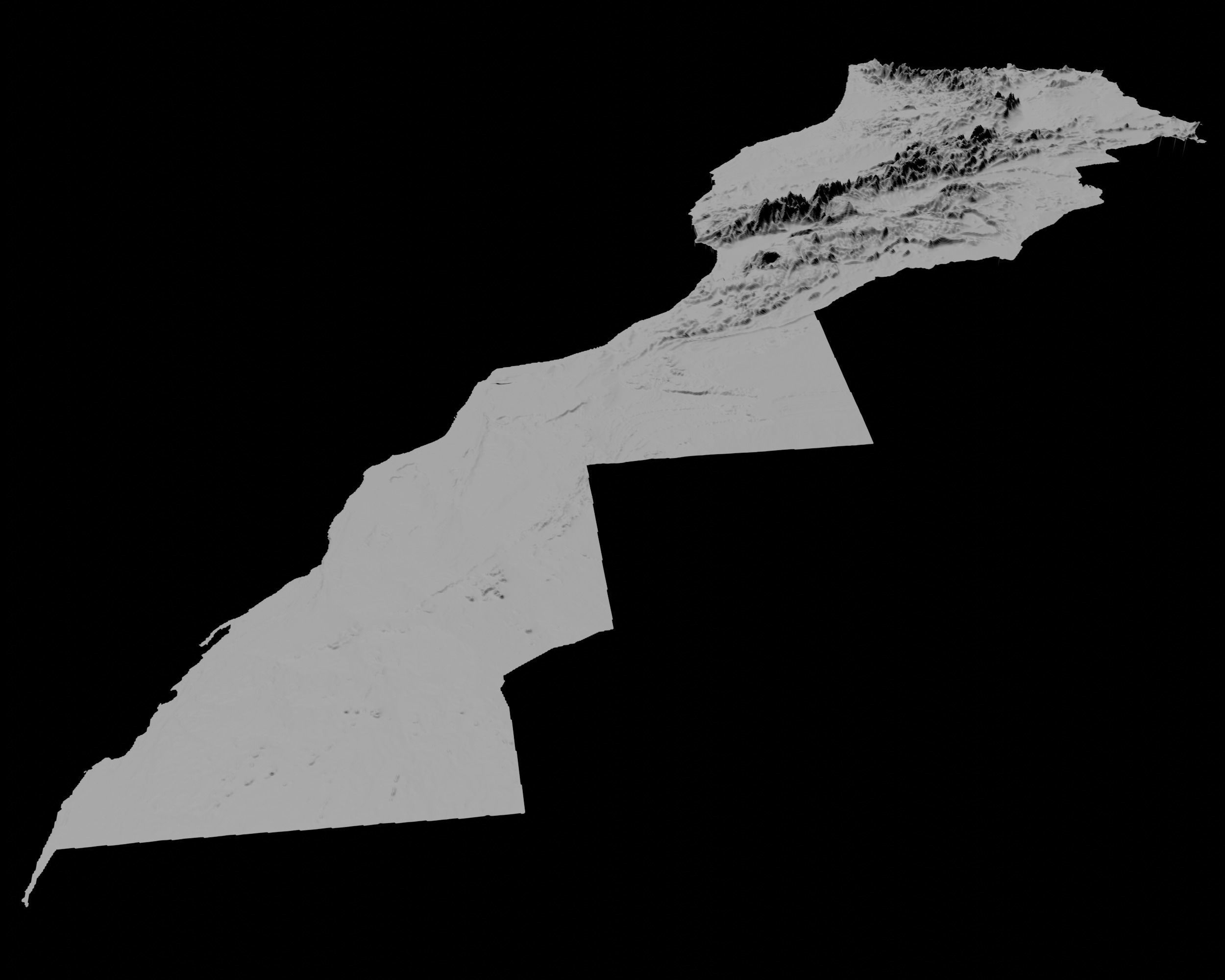 3D Topographical Map of Morocco and the Western Sahara 3D model 3D ...