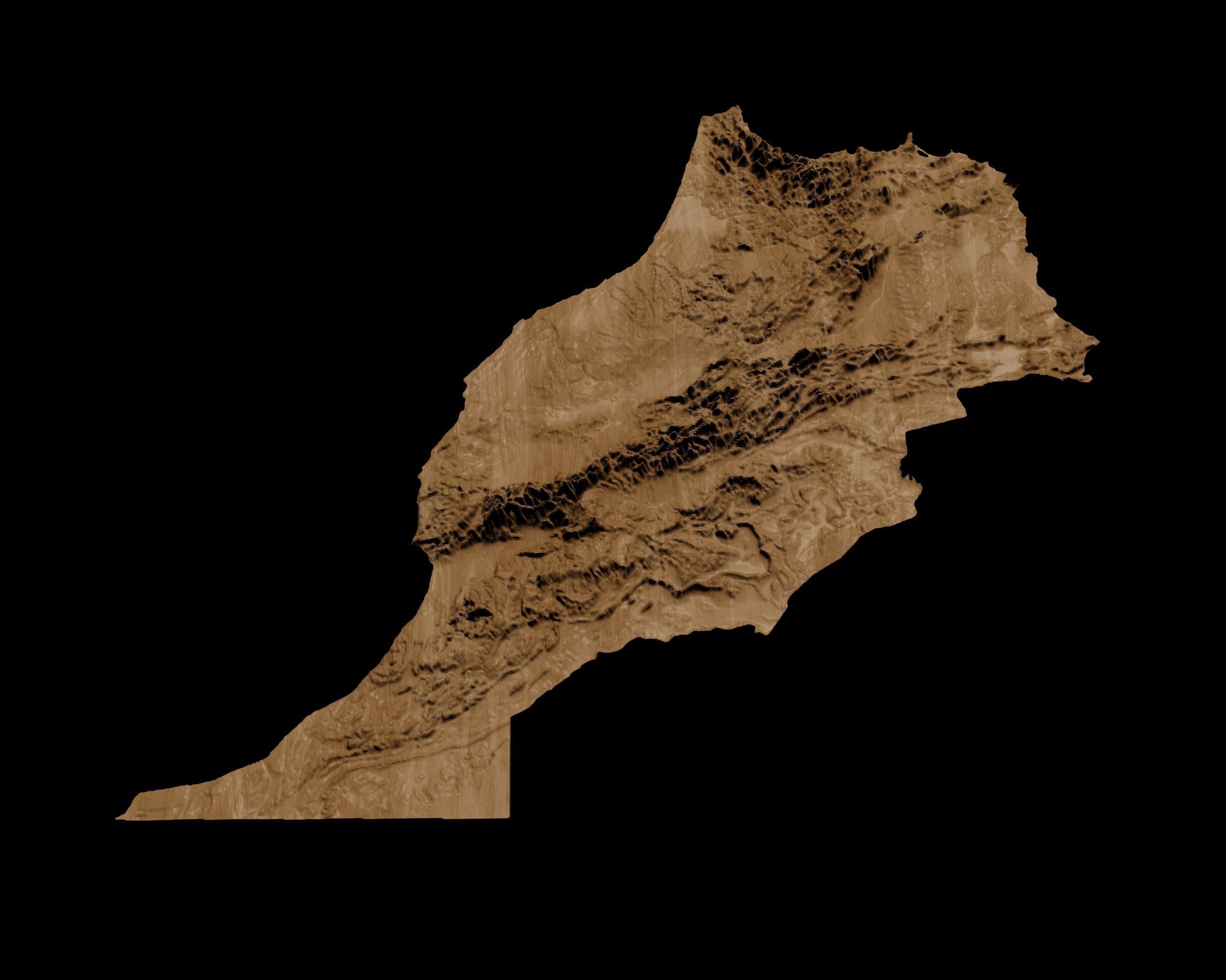 3D Topographical Map of Morocco and the Western Sahara 3D model 3D ...
