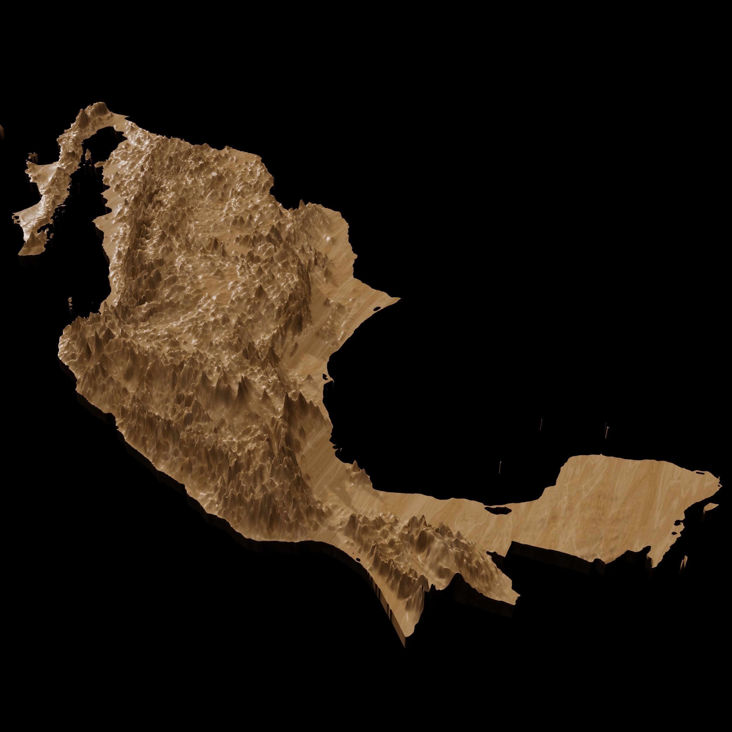 3D Topographical Map of Mexico 3D model 3D printable | CGTrader