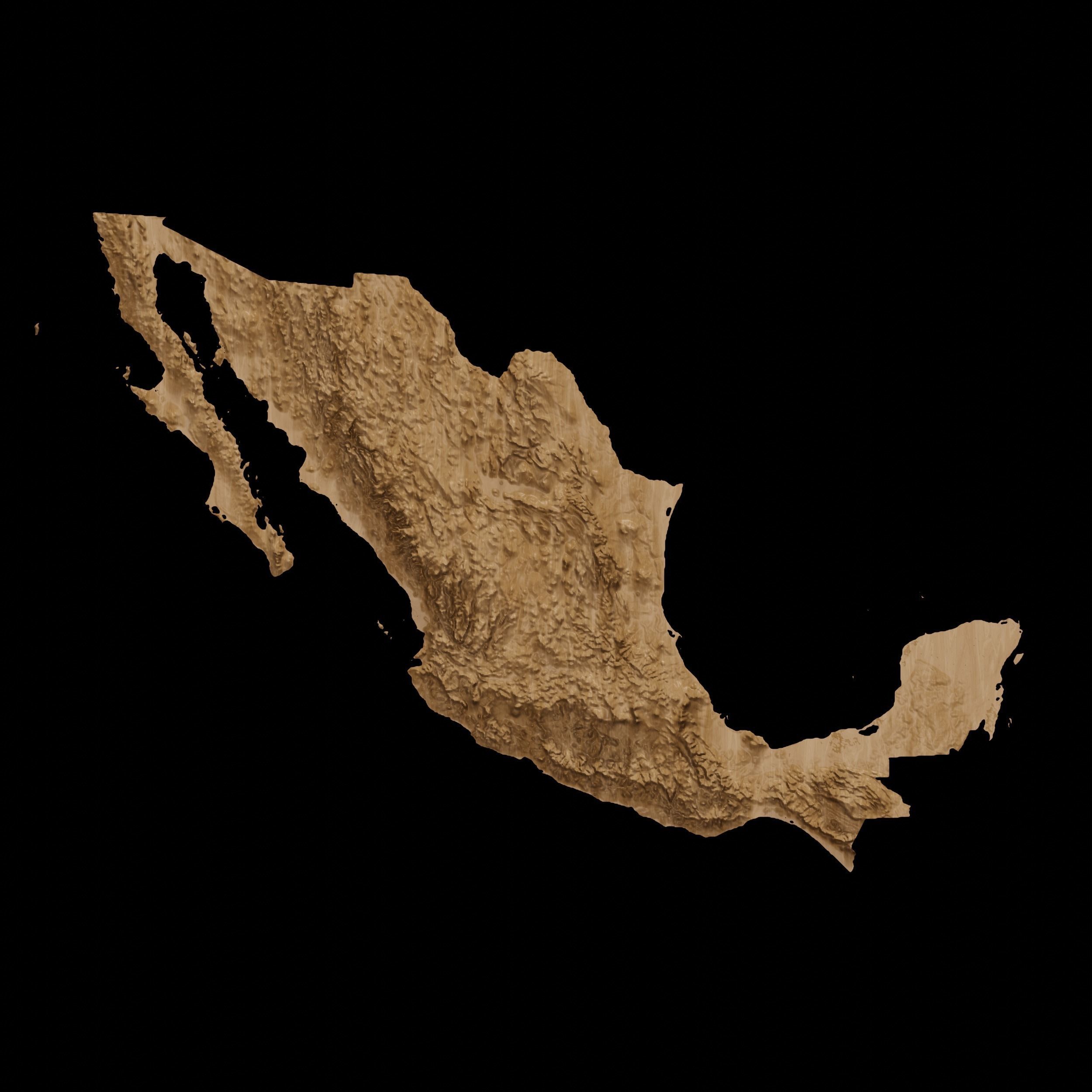 3D Topographical Map of Mexico 3D model 3D printable | CGTrader