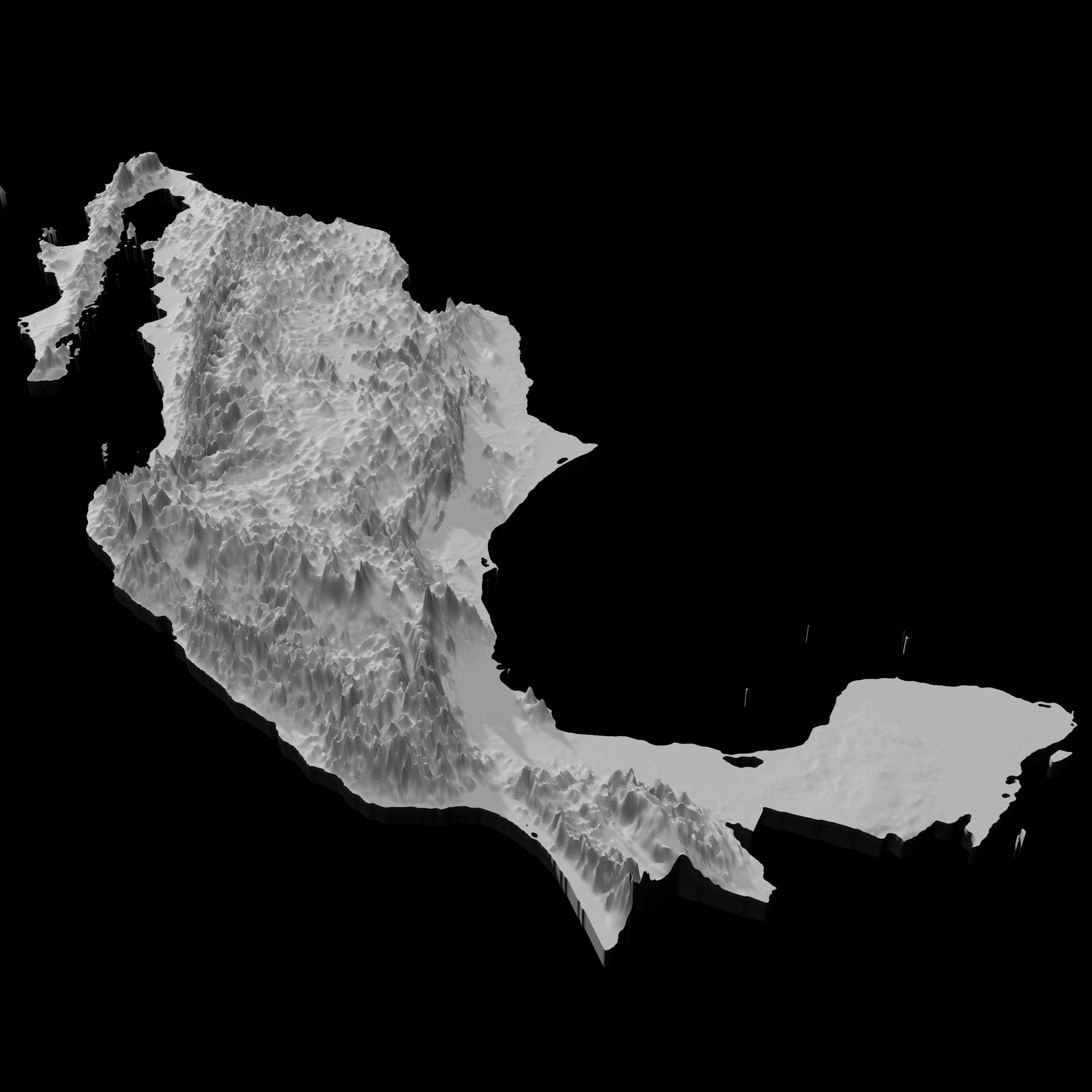 3D Topographical Map of Mexico 3D model 3D printable | CGTrader