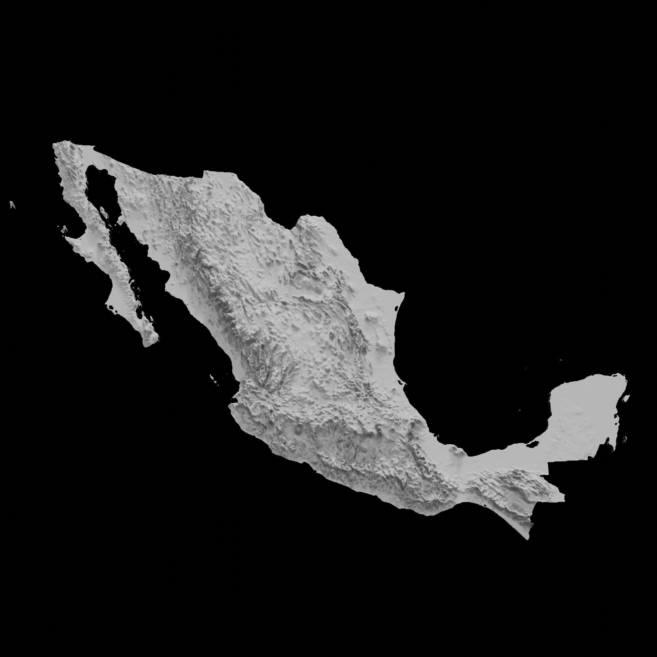 3D Topographical Map of Mexico 3D model 3D printable | CGTrader