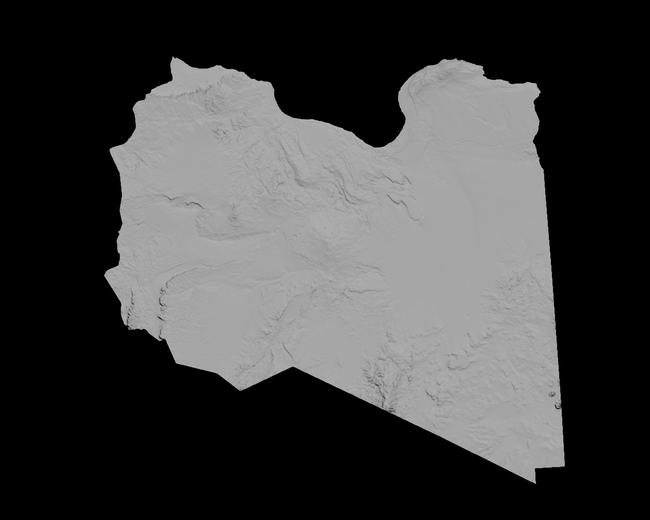 3D Topographical Map of Libya 3D model 3D printable | CGTrader