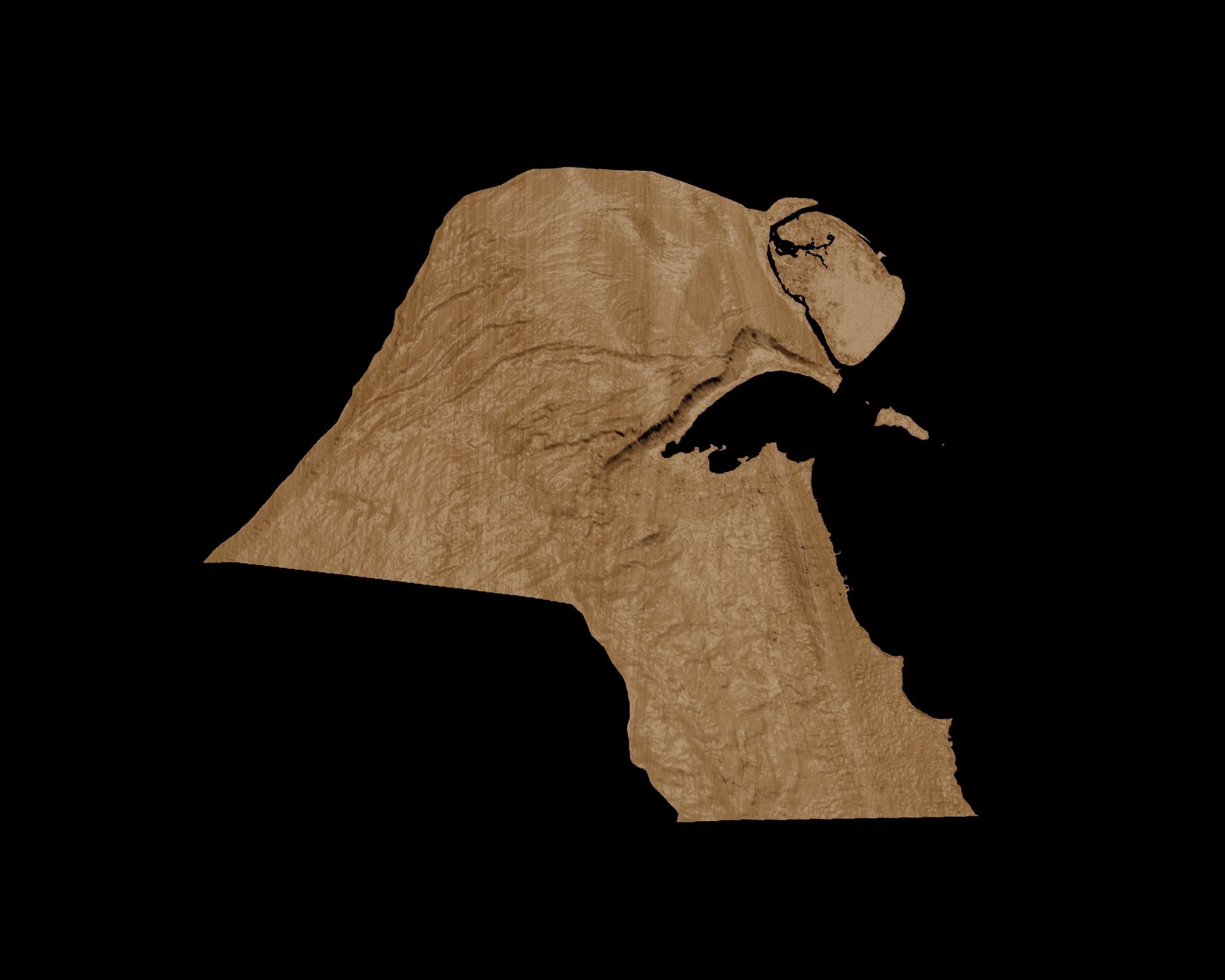 3D Topographical Map of Kuwait 3D model 3D printable | CGTrader