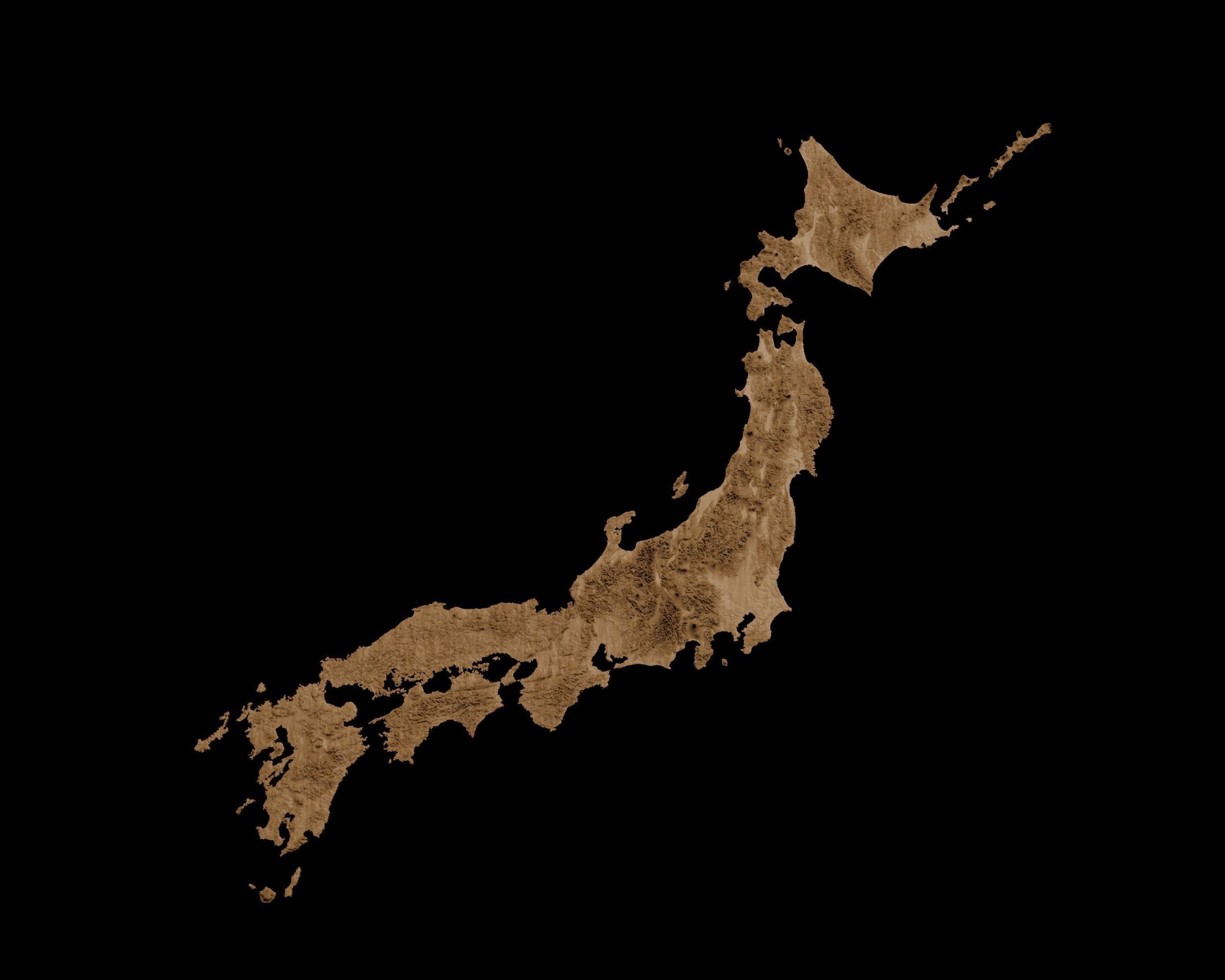 3D Topographical Map of Japan 3D model 3D printable | CGTrader