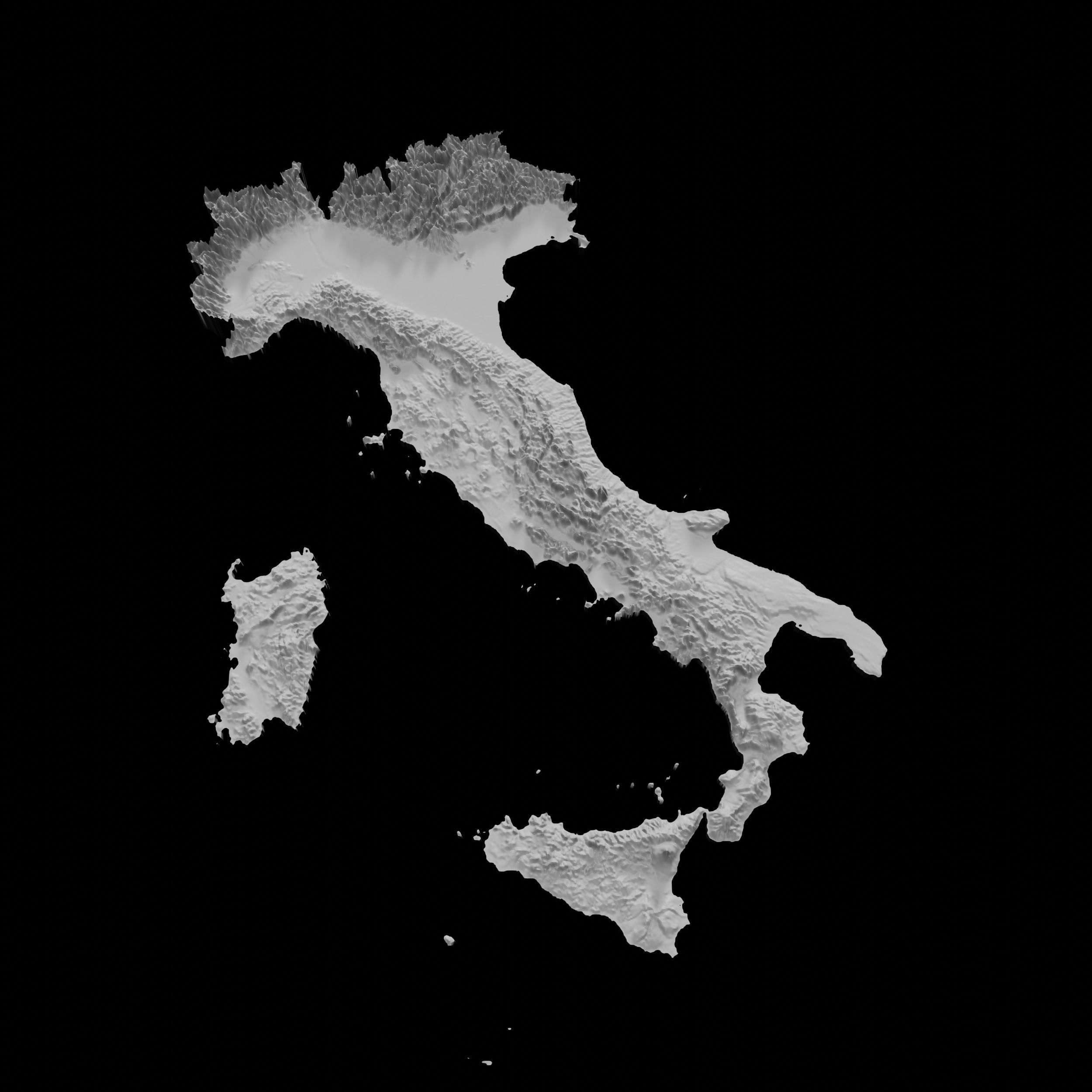 3D Topographical Map of Italy 3D model 3D printable | CGTrader