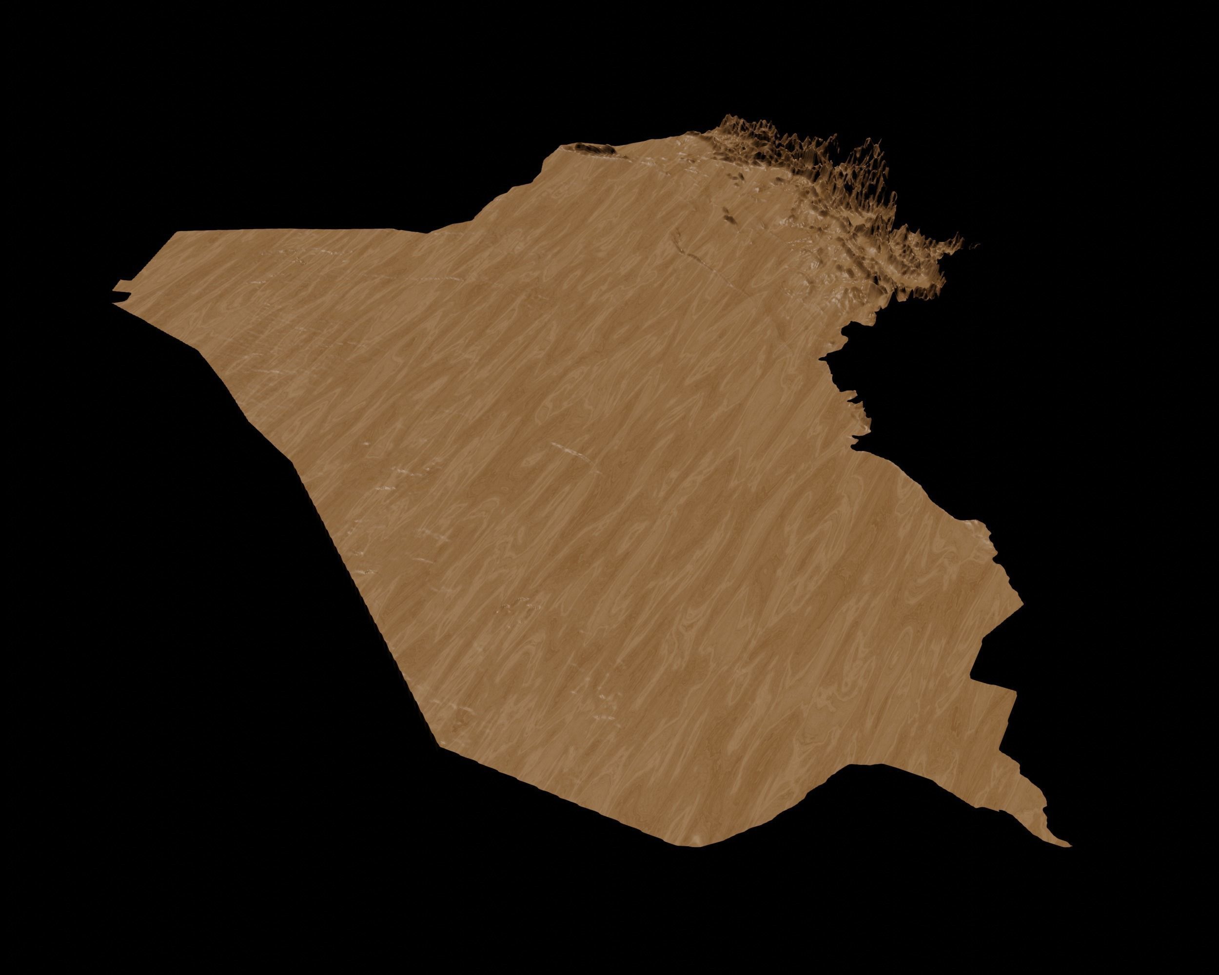 3D Topographical Map of Iraq 3D model 3D printable | CGTrader