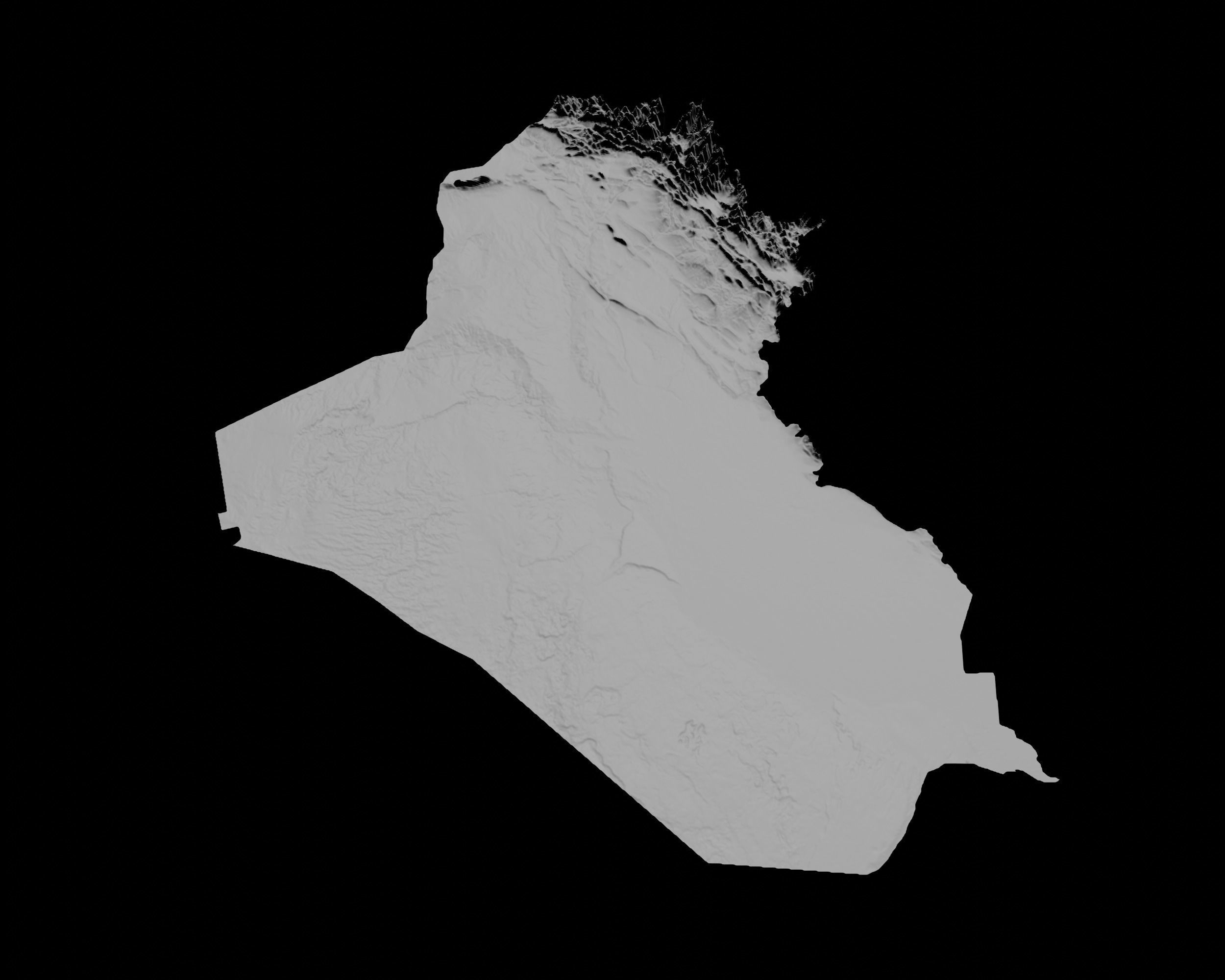 3D Topographical Map of Iraq 3D model 3D printable | CGTrader