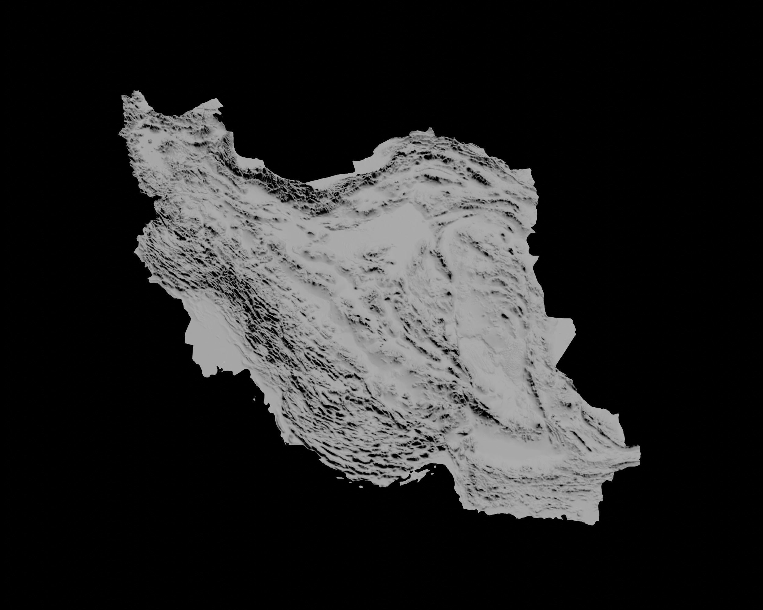 3D Topographical Map of Iran 3D model 3D printable | CGTrader