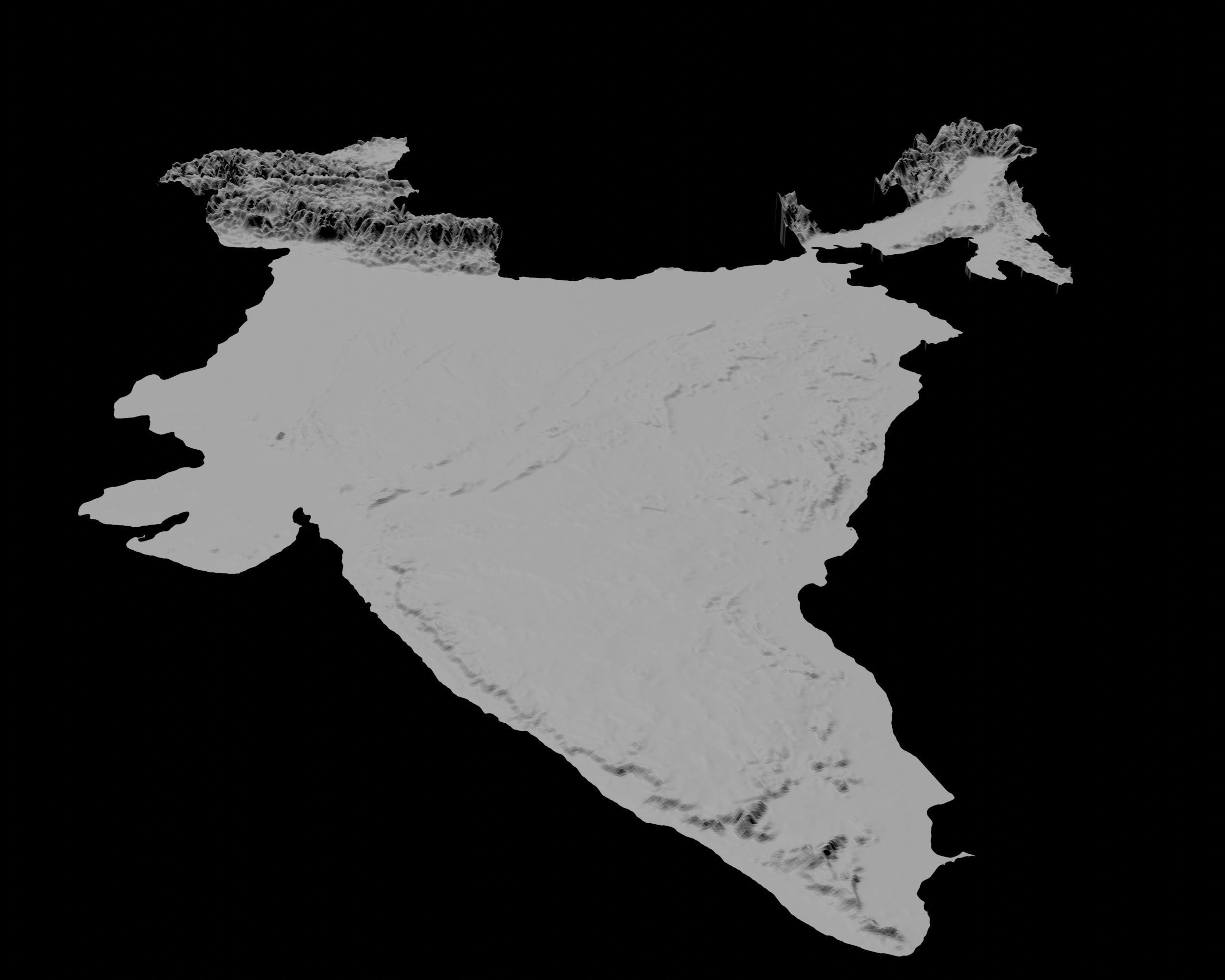 3D Topographical Map of India 3D model 3D printable | CGTrader