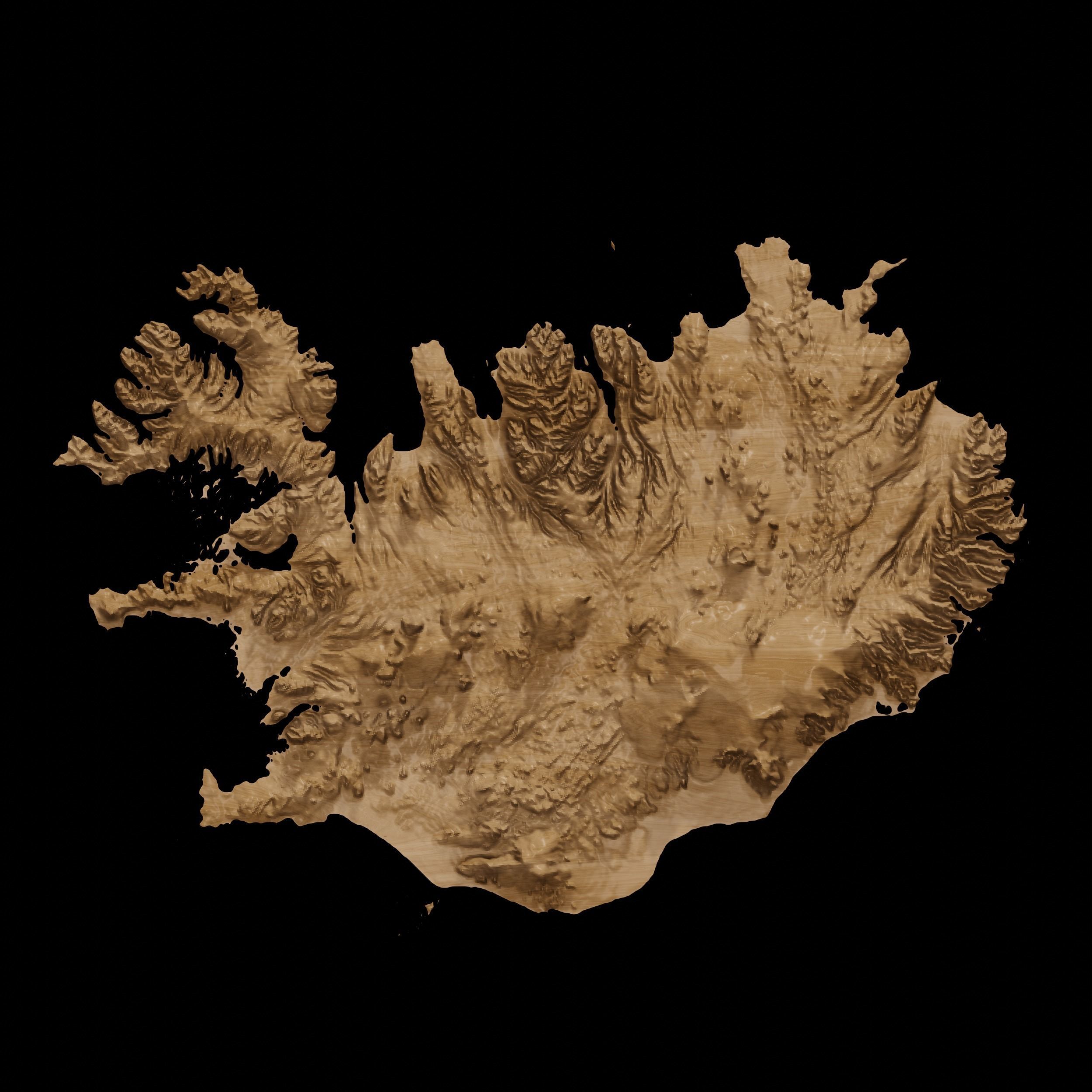 3D Topographical Map of Iceland 3D model 3D printable | CGTrader