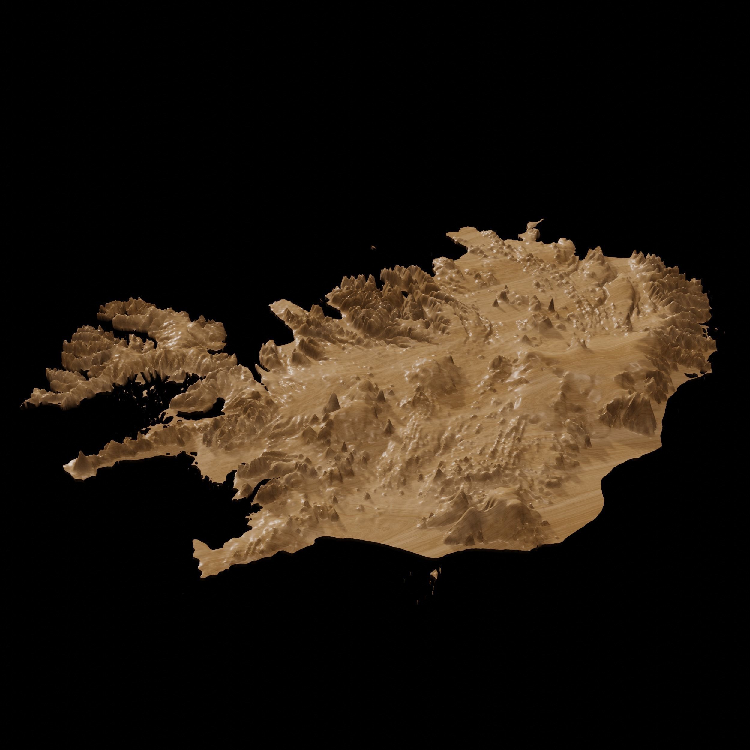3D Topographical Map of Iceland 3D model 3D printable | CGTrader