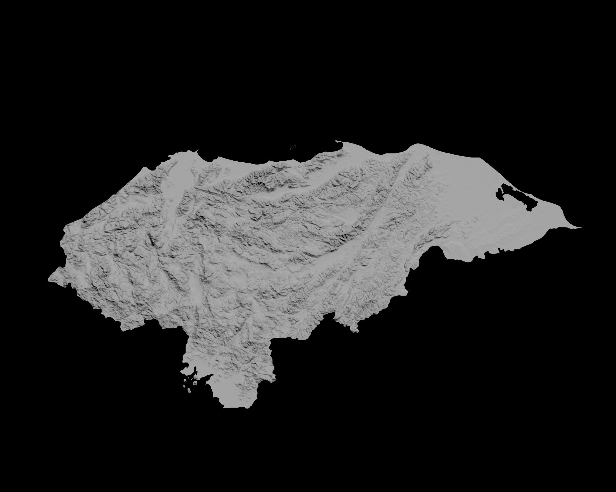 3D Topographical Map of Honduras 3D model 3D printable | CGTrader