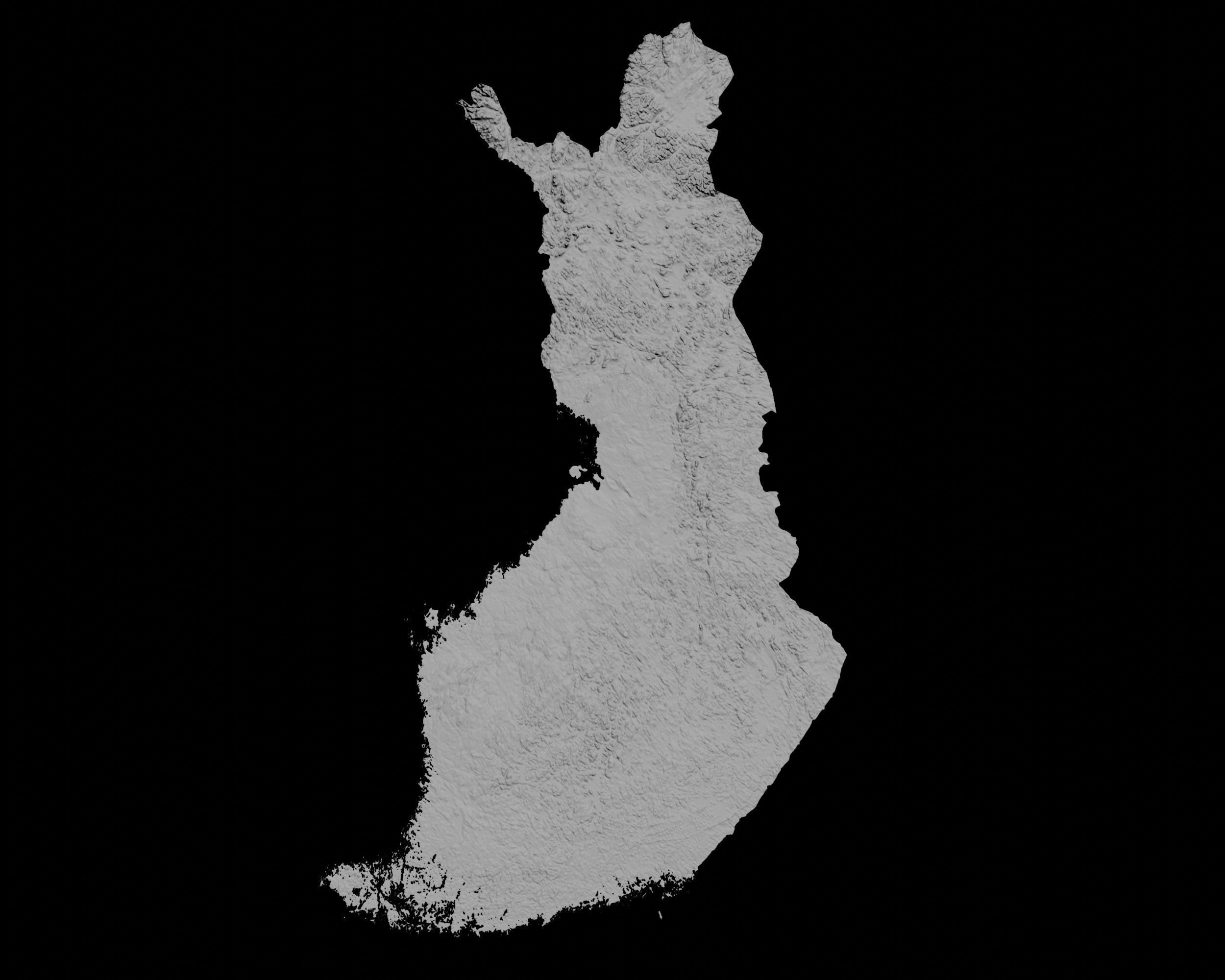 3D Topographical Map of Finland 3D model 3D printable | CGTrader