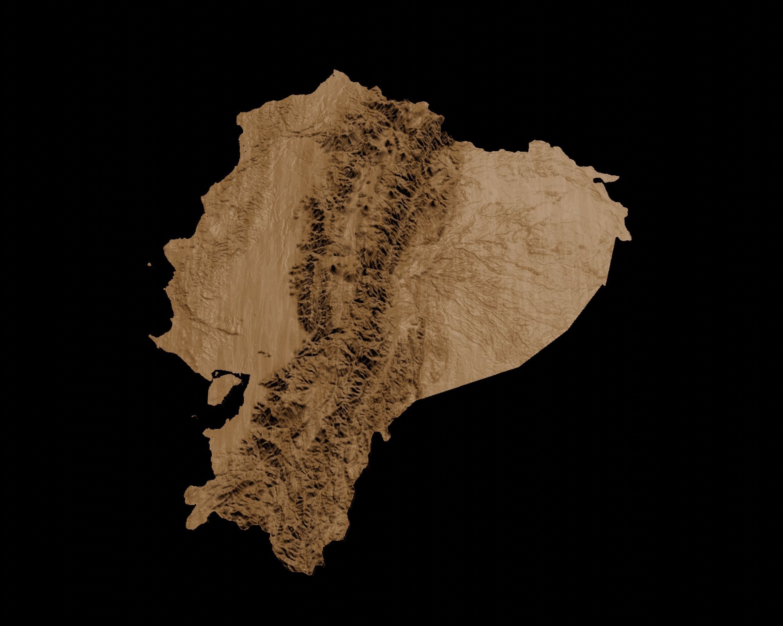 3D Topographical Map of Ecuador 3D model 3D printable | CGTrader