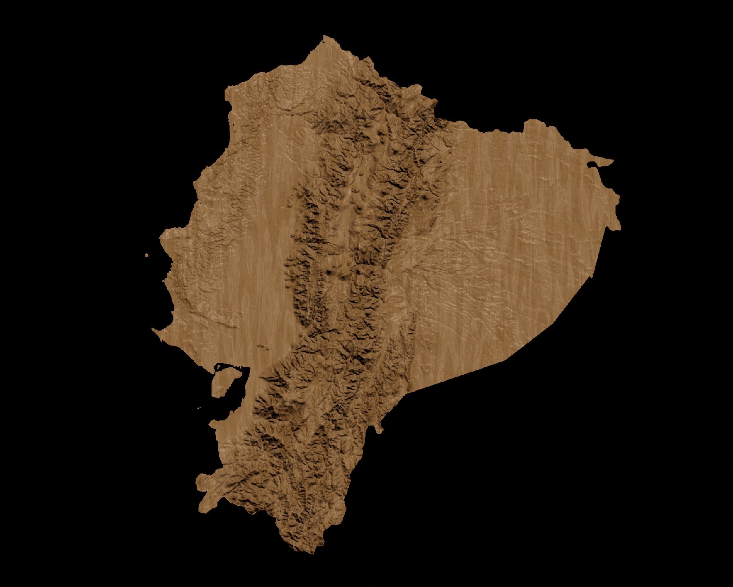 3D Topographical Map of Ecuador 3D model 3D printable | CGTrader