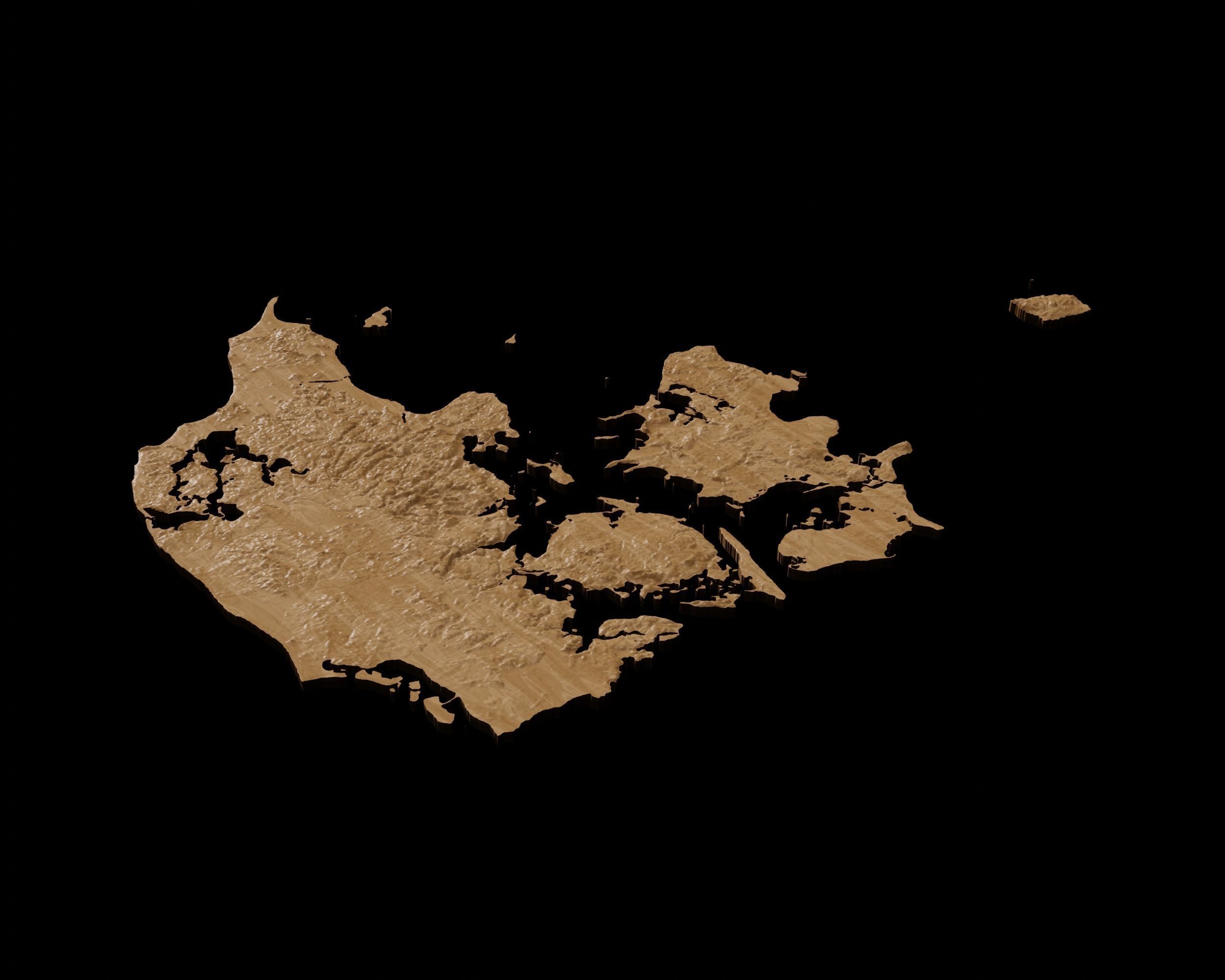 3D Topographical Map of Denmark 3D model 3D printable | CGTrader
