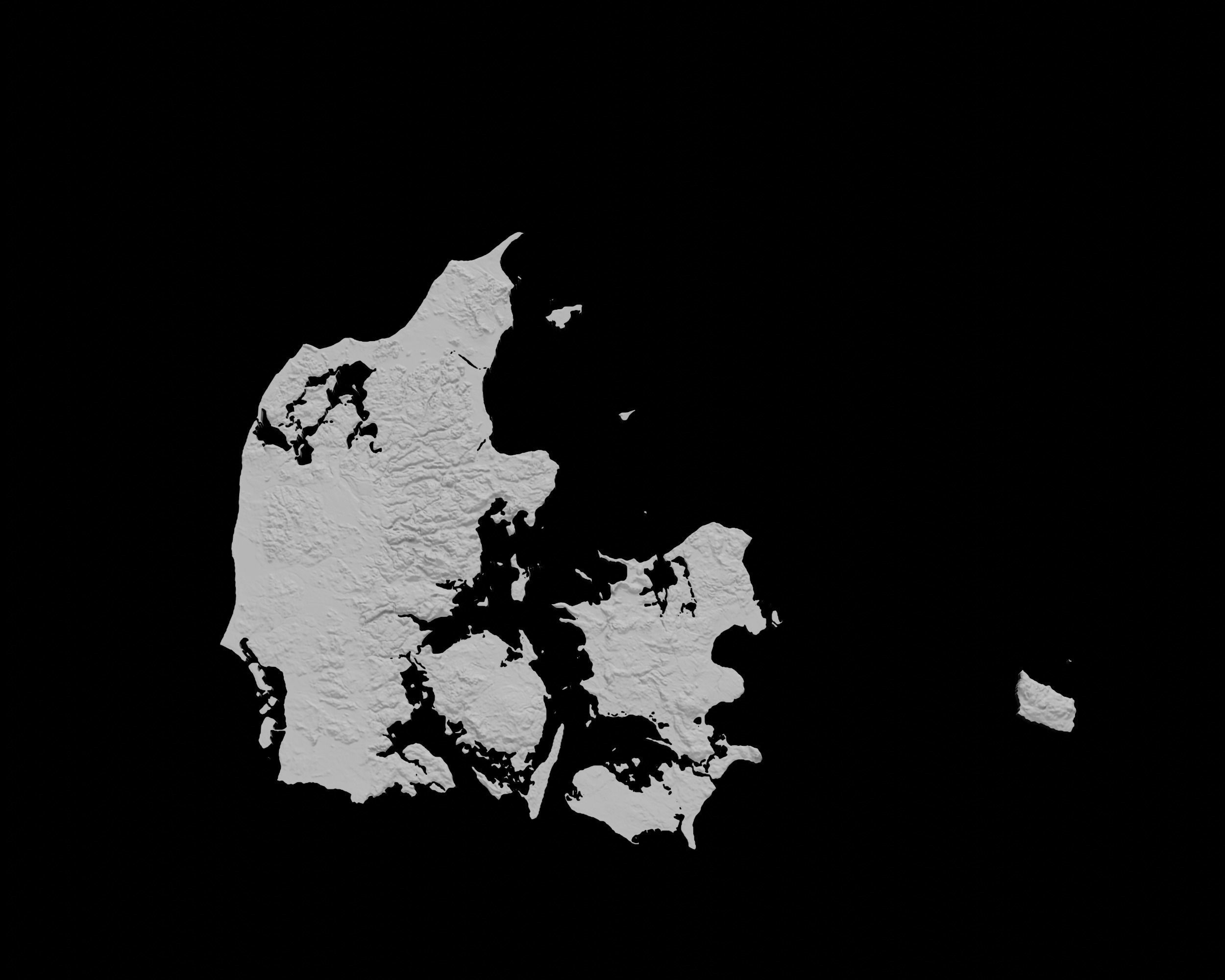 3D Topographical Map of Denmark 3D model 3D printable | CGTrader