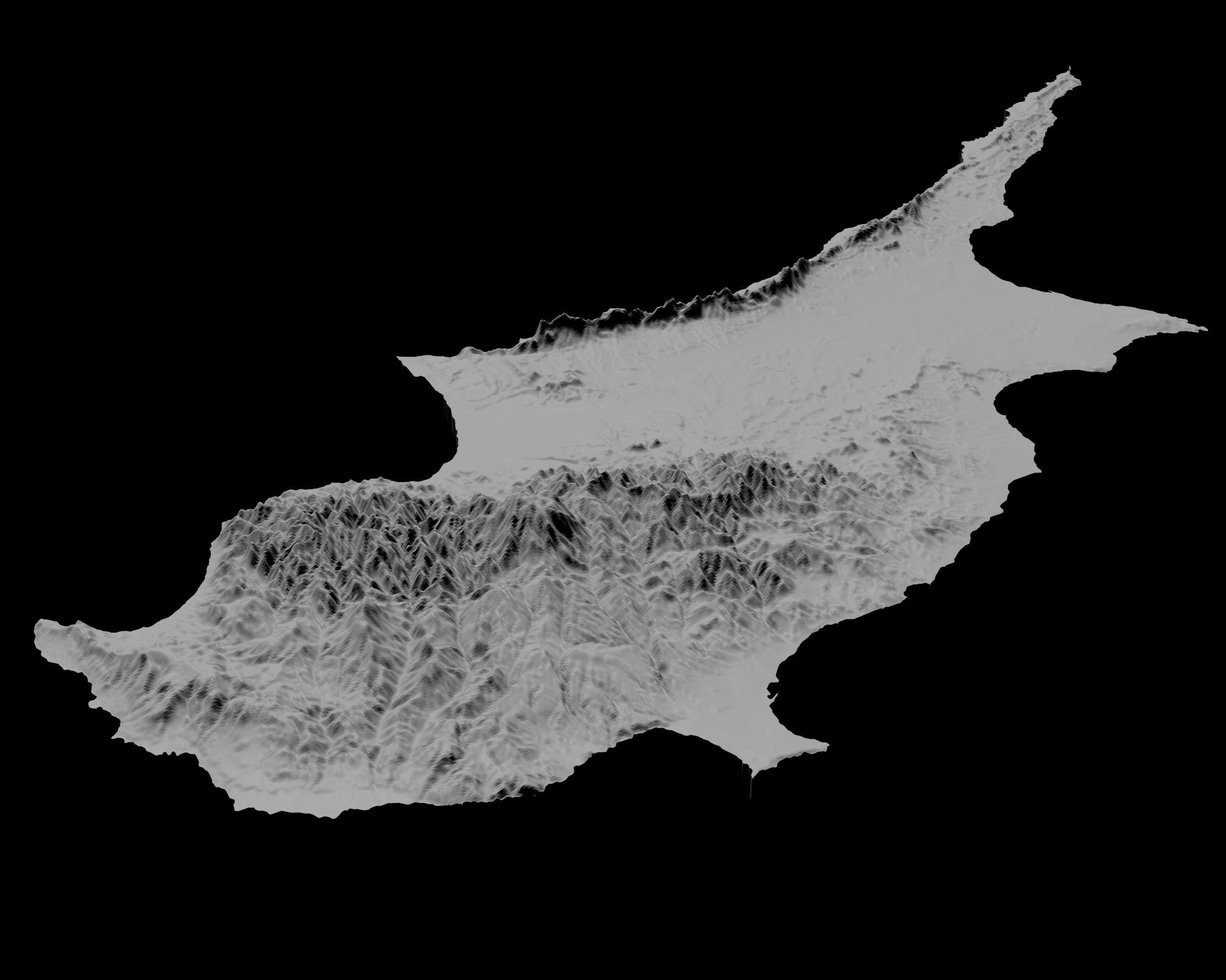 3D Topographical Map of Cyprus 3D model 3D printable | CGTrader