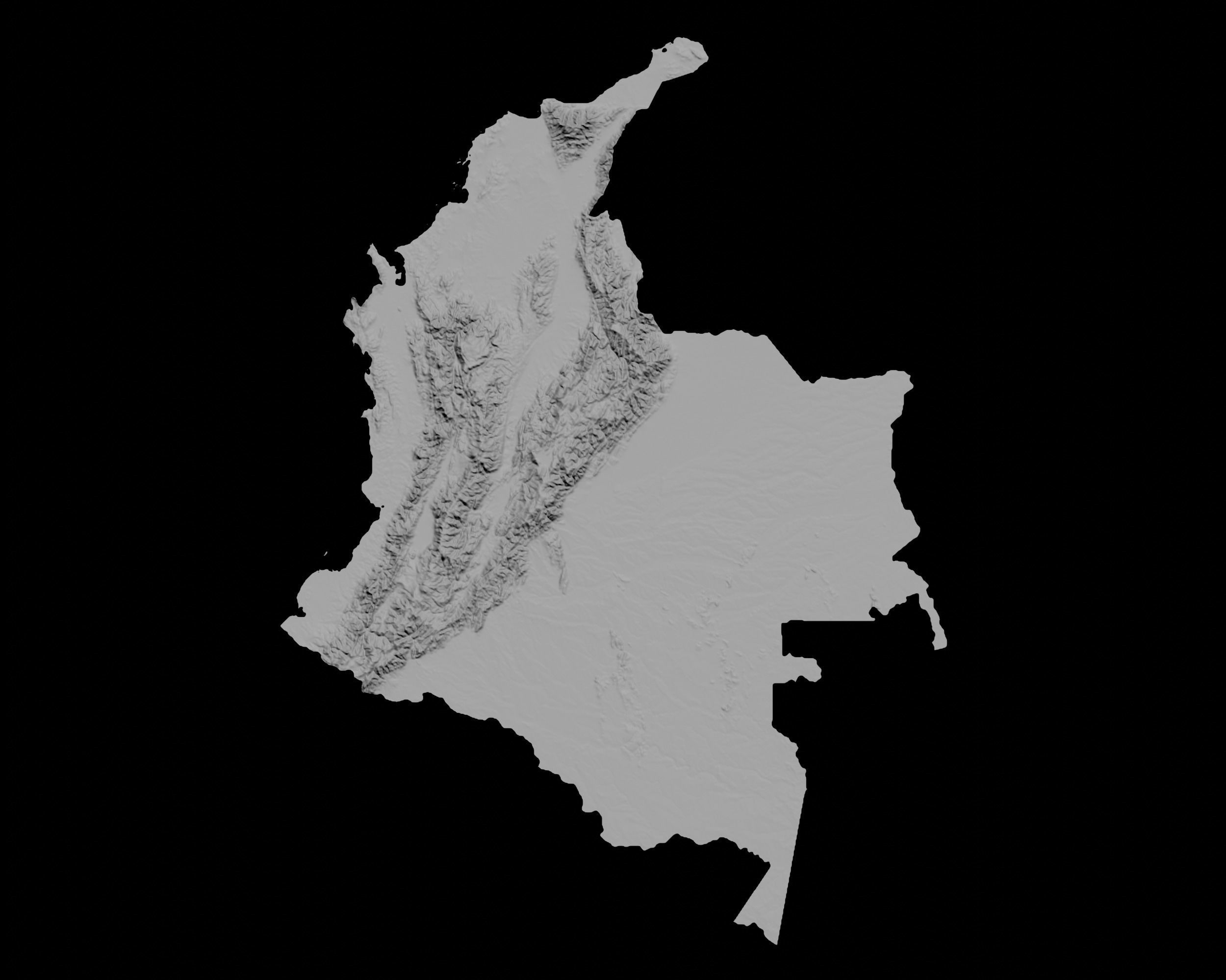 3D Topographical Map of Colombia 3D model 3D printable | CGTrader