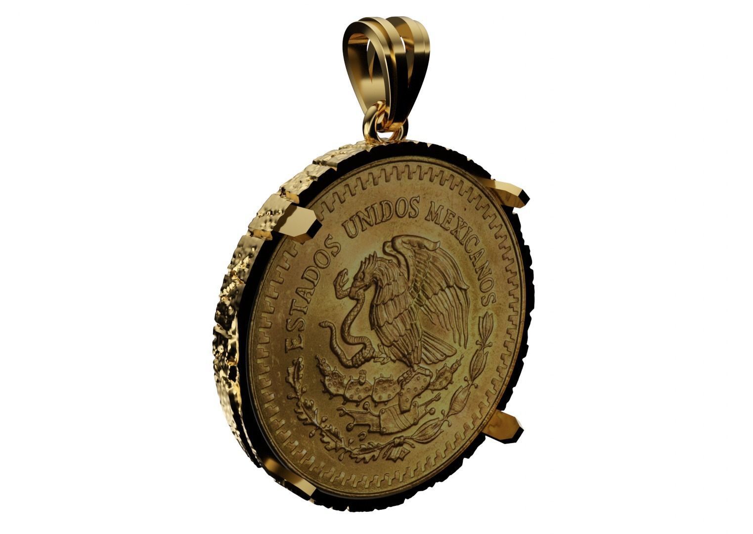 half oz gold Mexican libertad coin frame mount bezel 3D model 3D ...