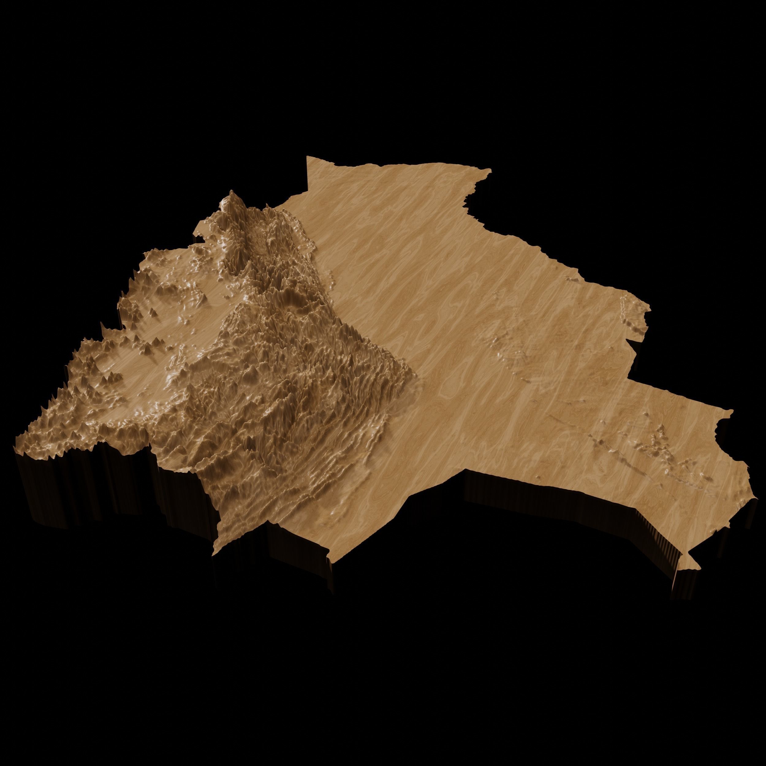 3D Topographical Map of Bolivia 3D model 3D printable | CGTrader