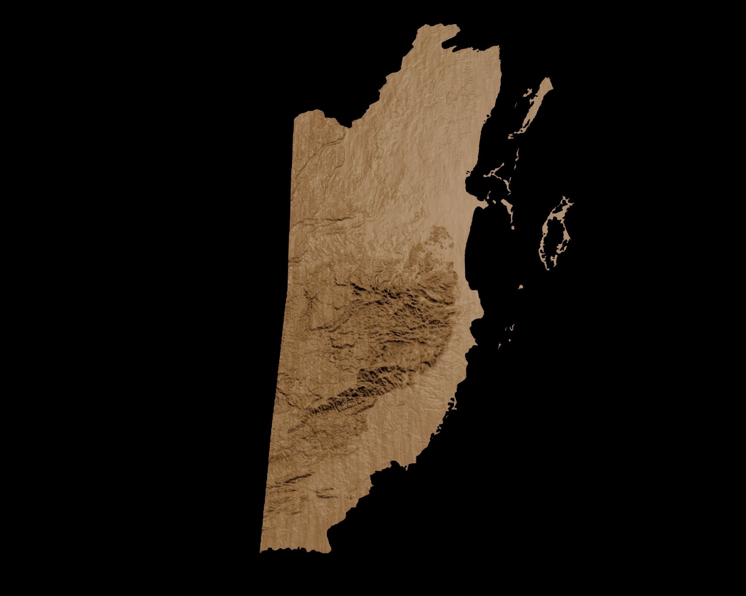 3D Topographical Map of Belize 3D model 3D printable | CGTrader