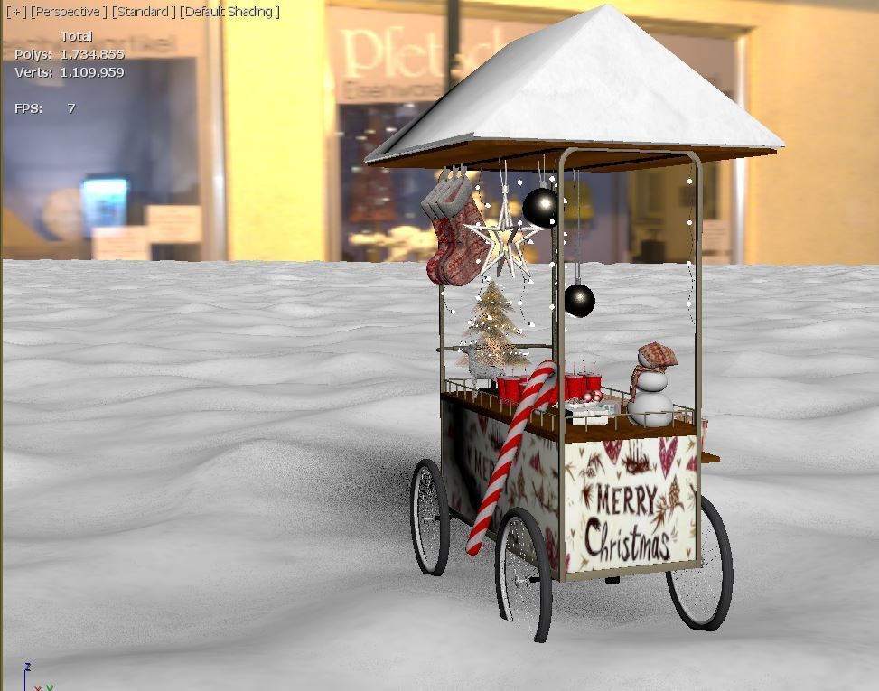 Christmas Food Cart 3D model | CGTrader