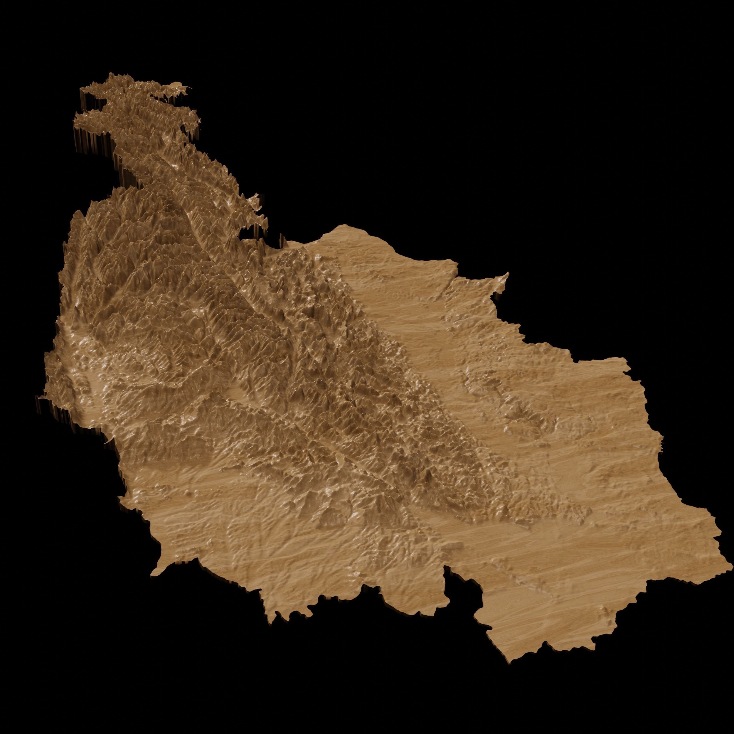 3D Topographical Map of Austria 3D model 3D printable | CGTrader