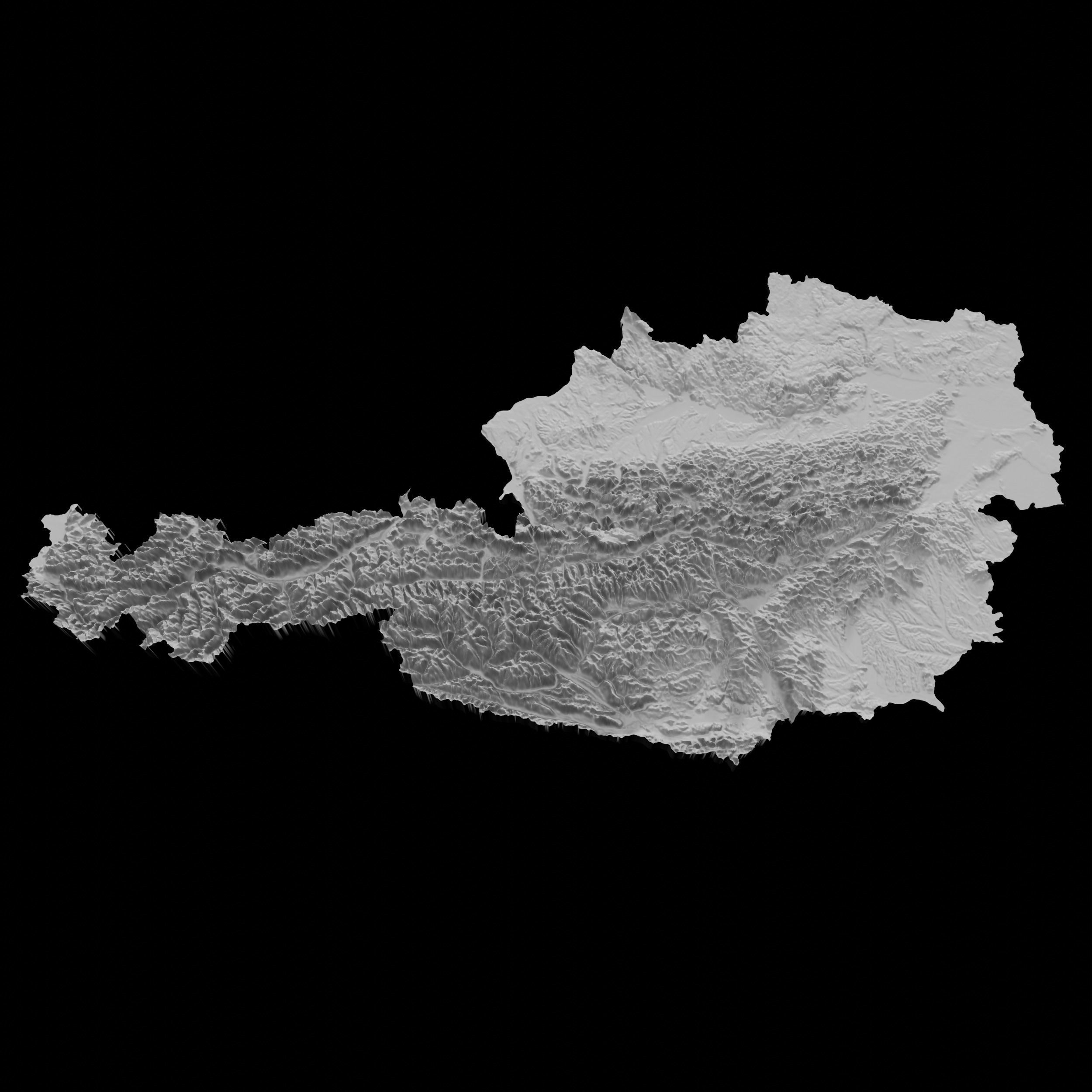 3D Topographical Map of Austria 3D model 3D printable | CGTrader