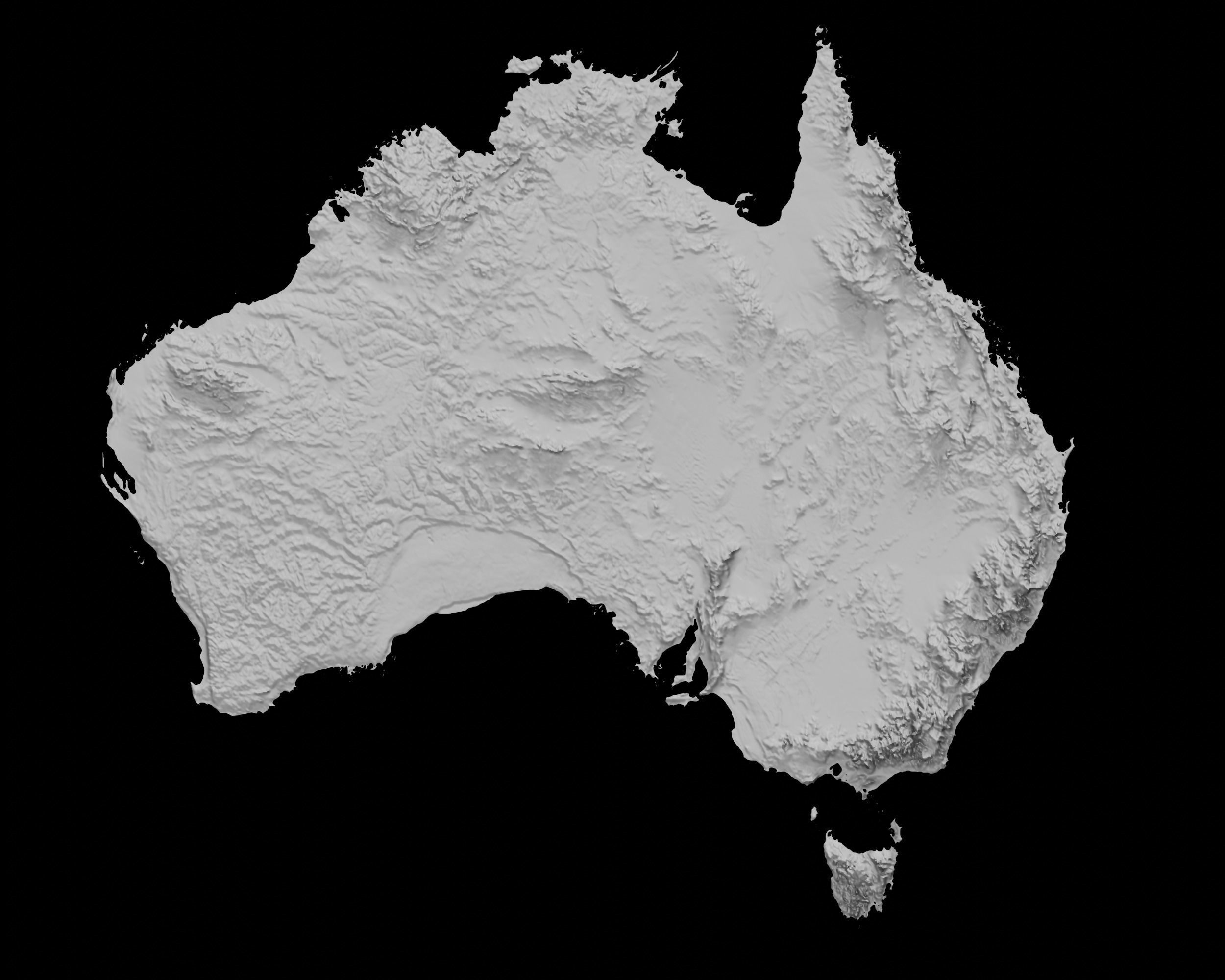 3D Topographical Map of Australia 3D model 3D printable | CGTrader