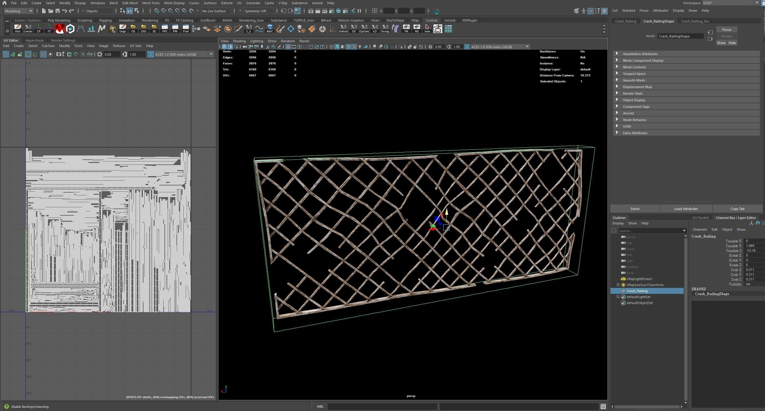 Crashed Railing 3D model | CGTrader