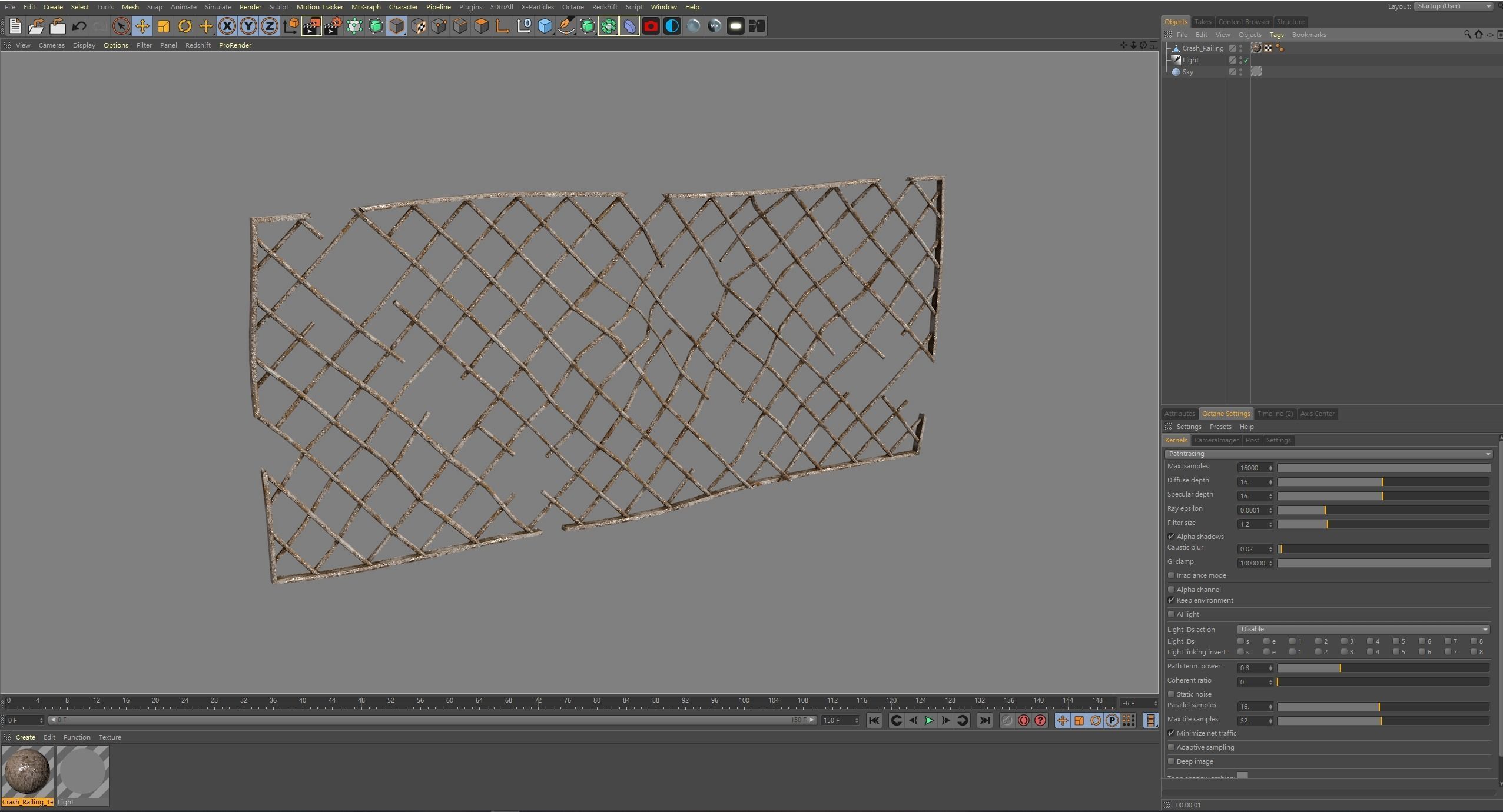 Crashed Railing 3D model | CGTrader