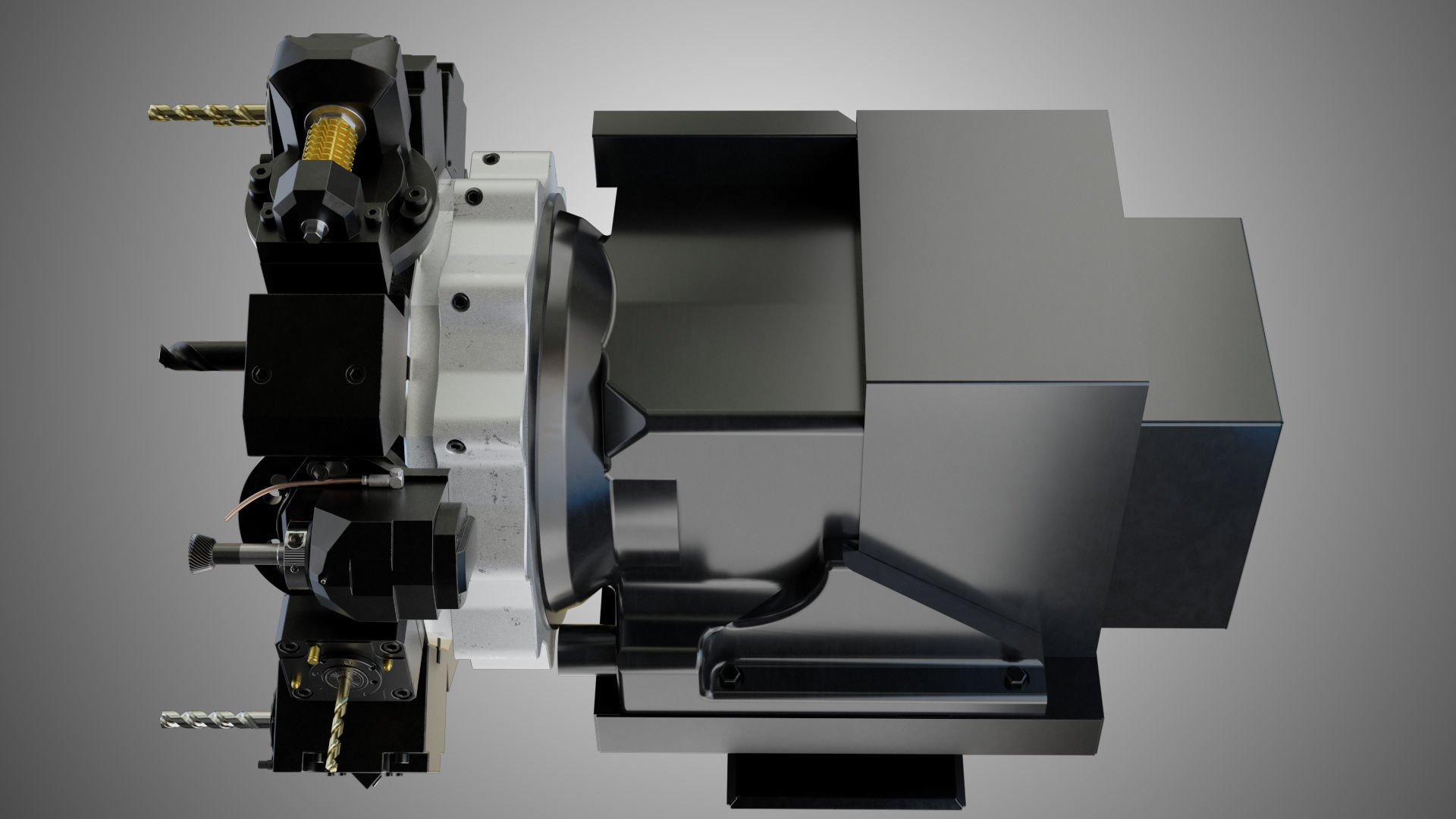 Power Tool Turrets for CNC Lathe 3D model rigged | CGTrader