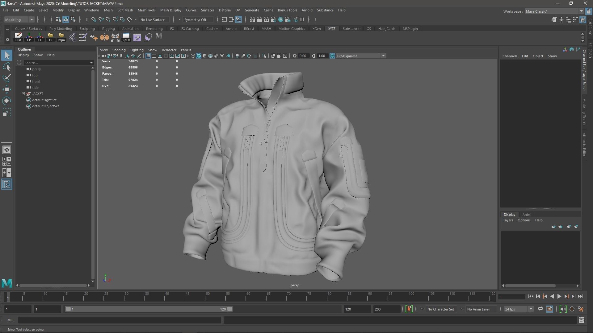 3D model Modern Jacket - Tutorial VR / AR / low-poly | CGTrader