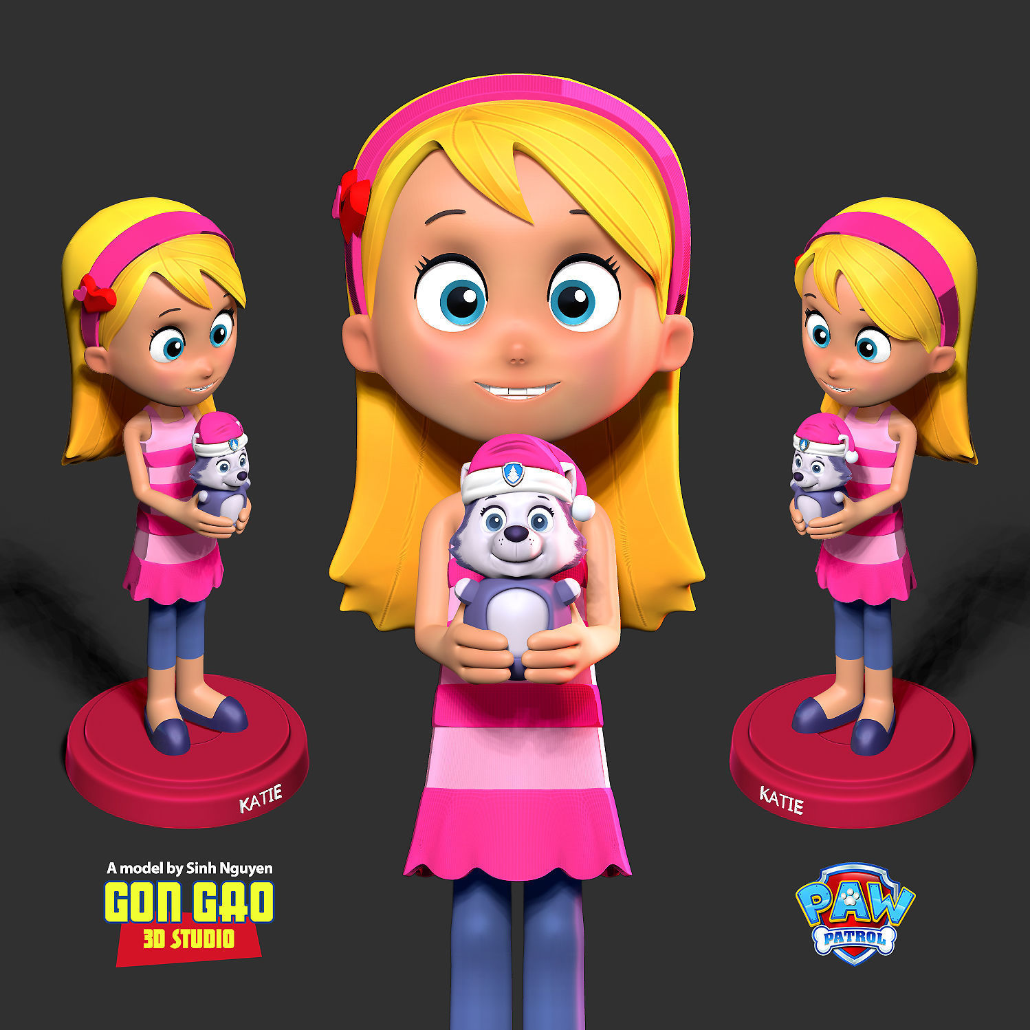 Katie - Paw Patrol Fanart 3D model 3D printable | CGTrader
