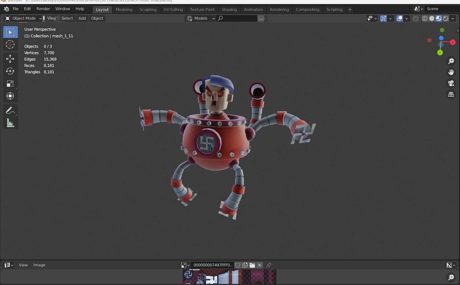 3D model Mech Hitler Robot VR / AR / low-poly | CGTrader