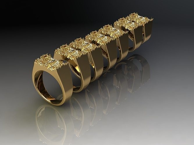 Mountain Signet Ring 3D model 3D printable | CGTrader