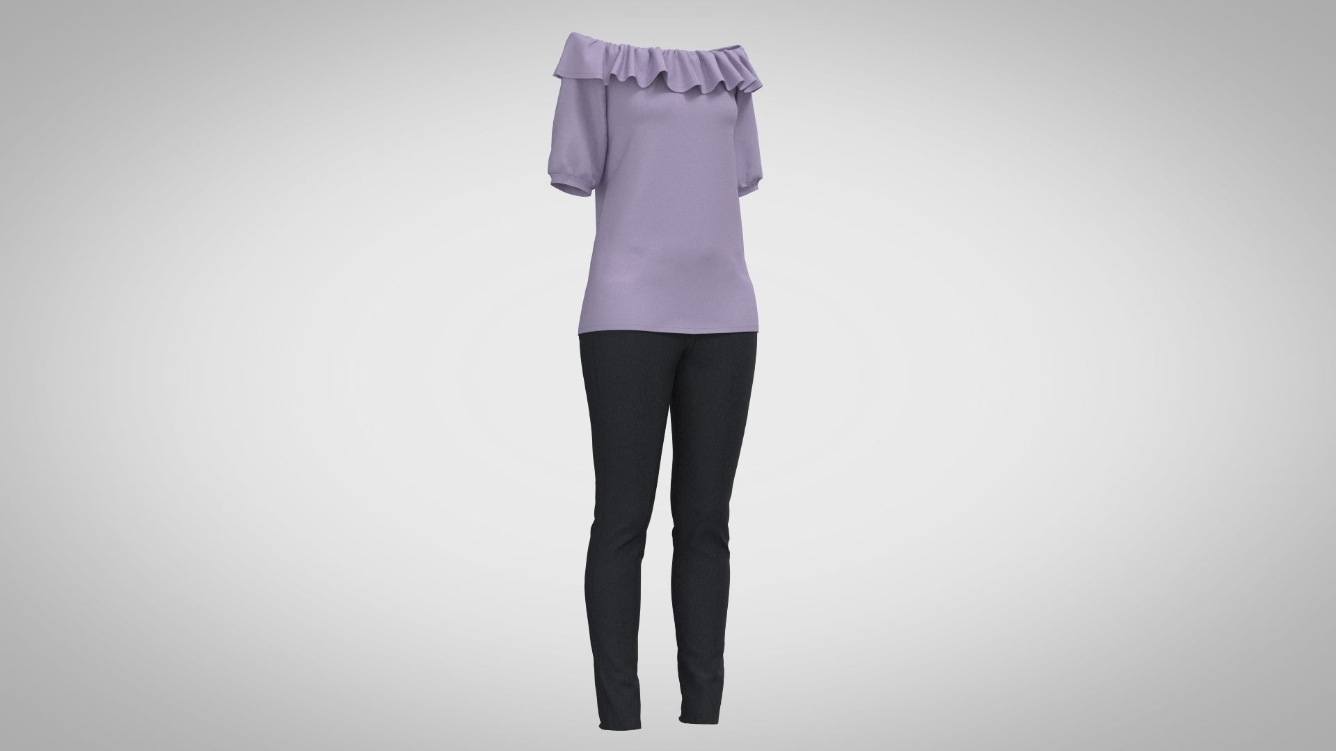 Ruffle Collar Blouse 3D model | CGTrader