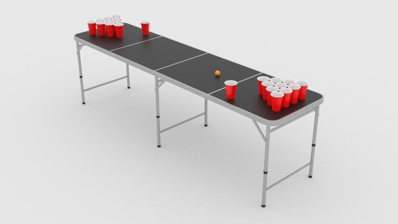 Beer pong table and cups 3D model | CGTrader