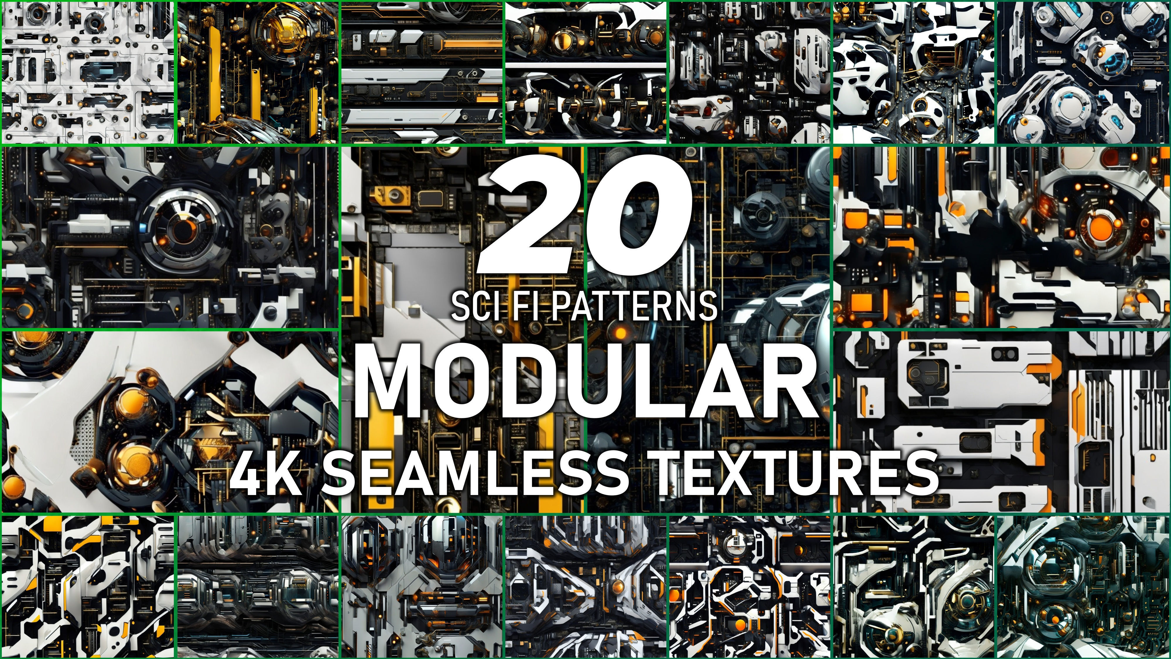 20 Seamless Sci-fi Patterns - Modular Texture Texture | CGTrader