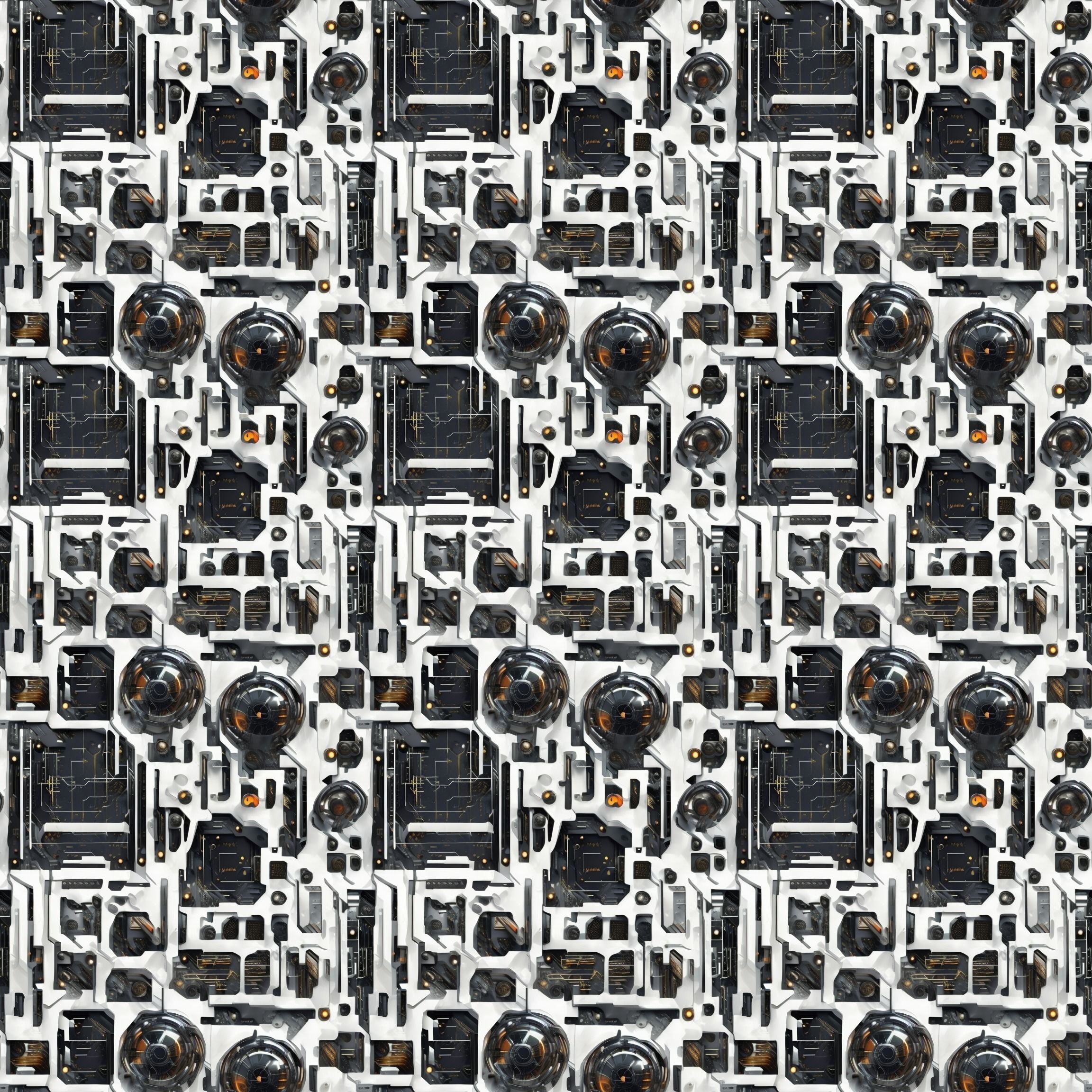 20 Seamless Sci-fi Patterns - White Cover Texture Texture | CGTrader