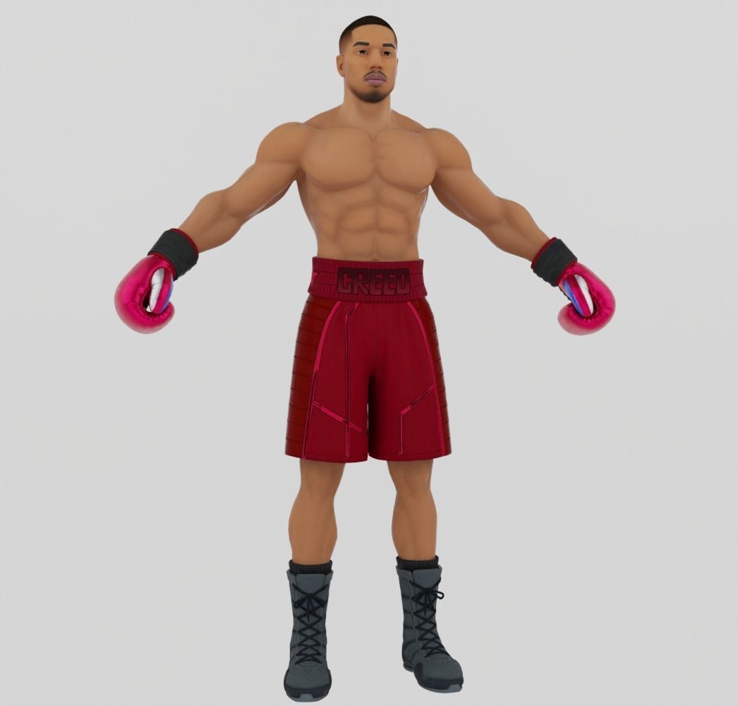 Adonis Creed Lowpoly RIgged free VR / AR / low-poly 3D model rigged ...