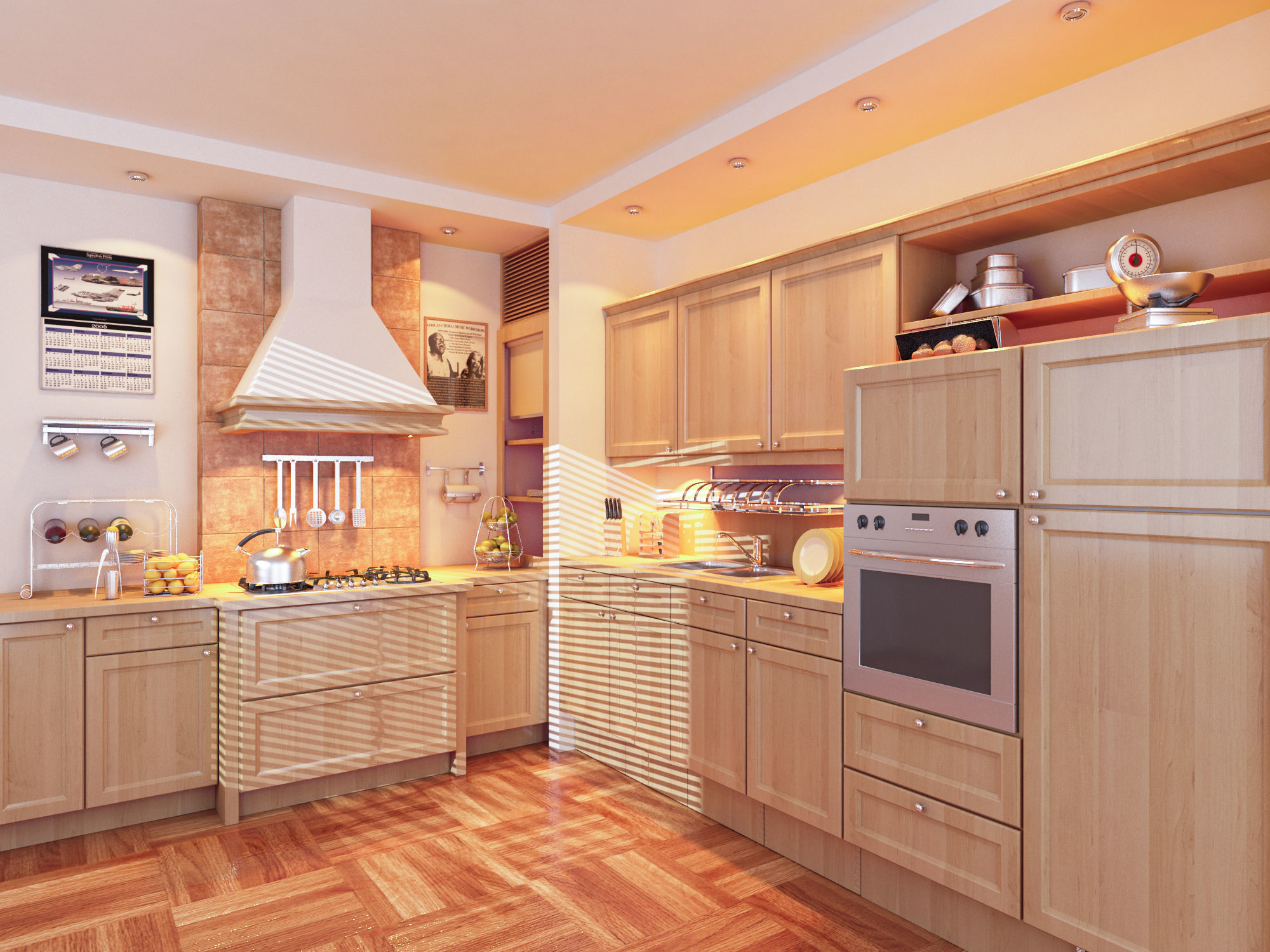 Modern Kitchen Interior Rendering 01 free 3D model | CGTrader