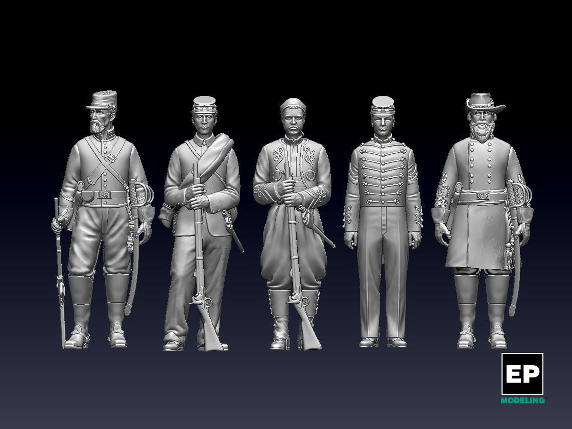 union soldiers acw 3D model 3D printable | CGTrader