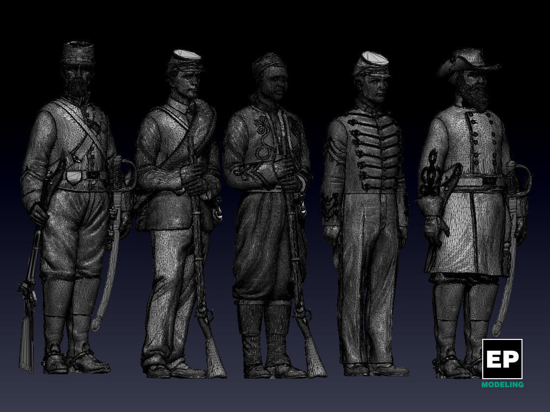 union soldiers acw 3D model 3D printable | CGTrader