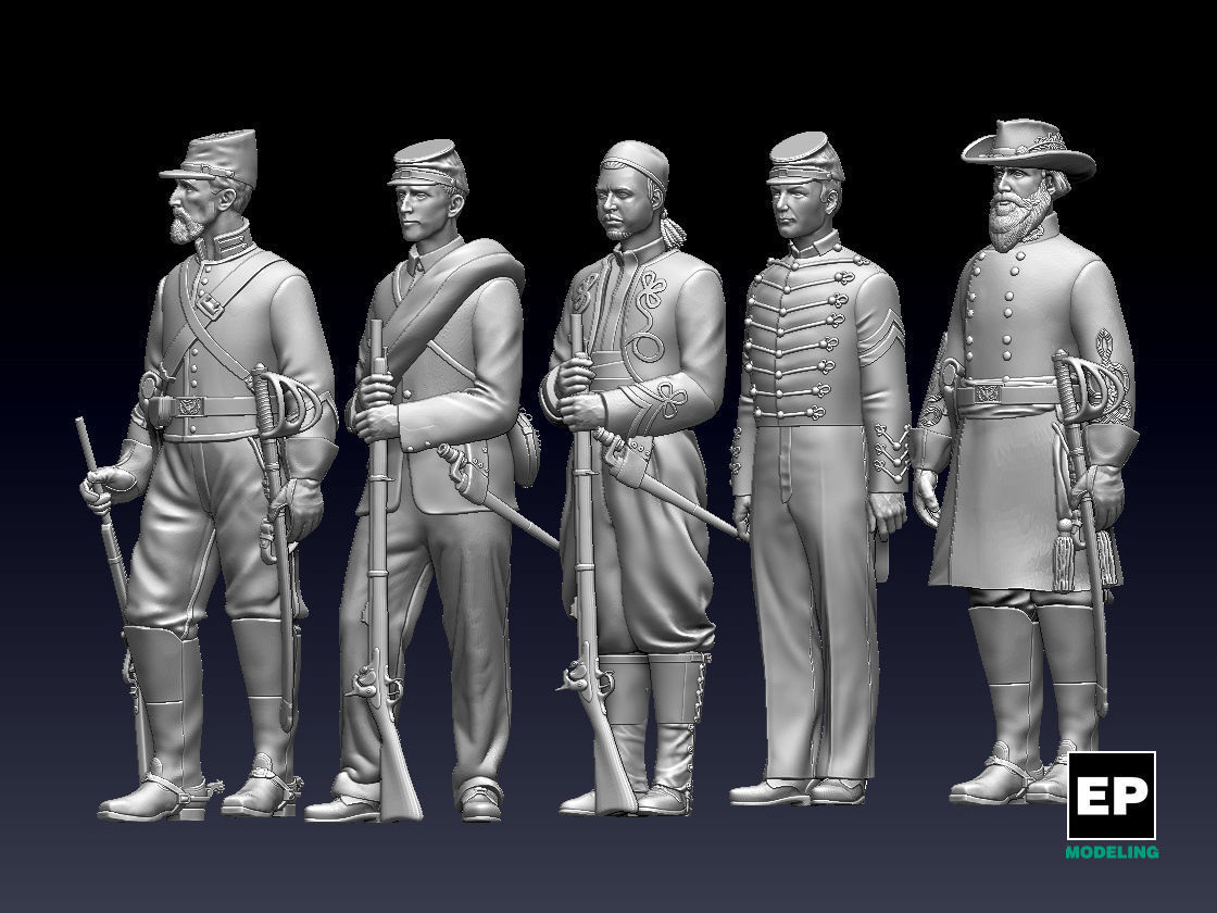 union soldiers acw 3D model 3D printable | CGTrader