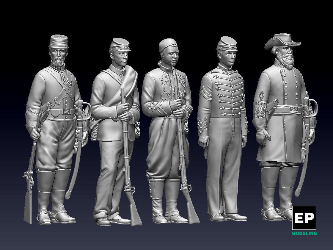 union soldiers acw 3D model 3D printable | CGTrader