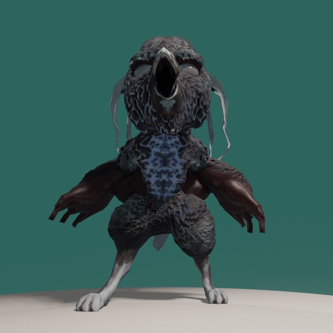 Crow Character Model free VR / AR / low-poly 3D model animated rigged ...