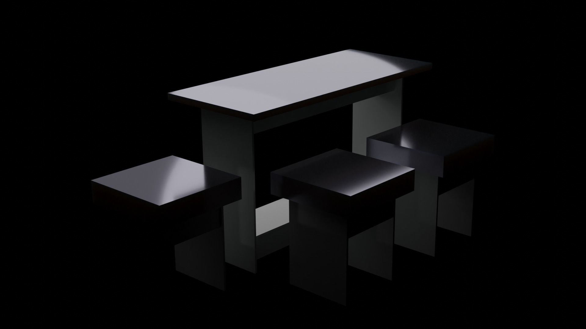 METALLIC TABLE AND CHAIR free 3D model | CGTrader